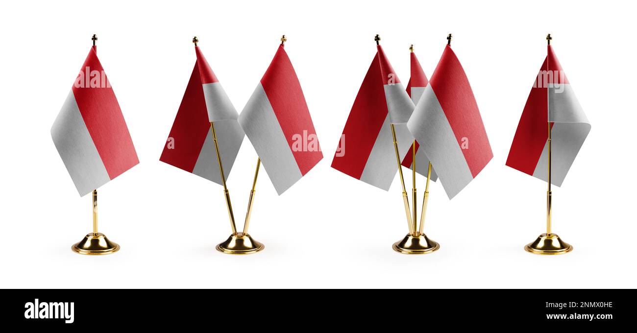 Small national flags of the Indonesia on a white background Stock Photo ...