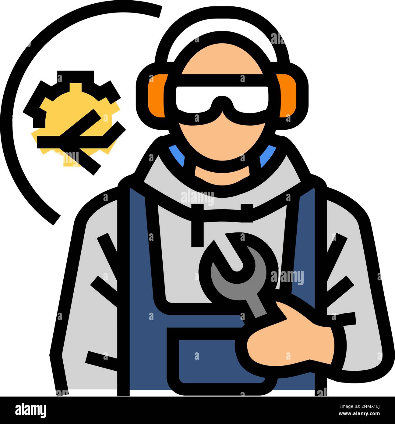 aircraft mechanic repair worker color icon vector illustration Stock ...