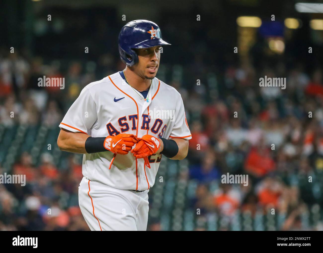 HOUSTON, TX - AUGUST 10: Houston Astros left fielder Michael Brantley ...