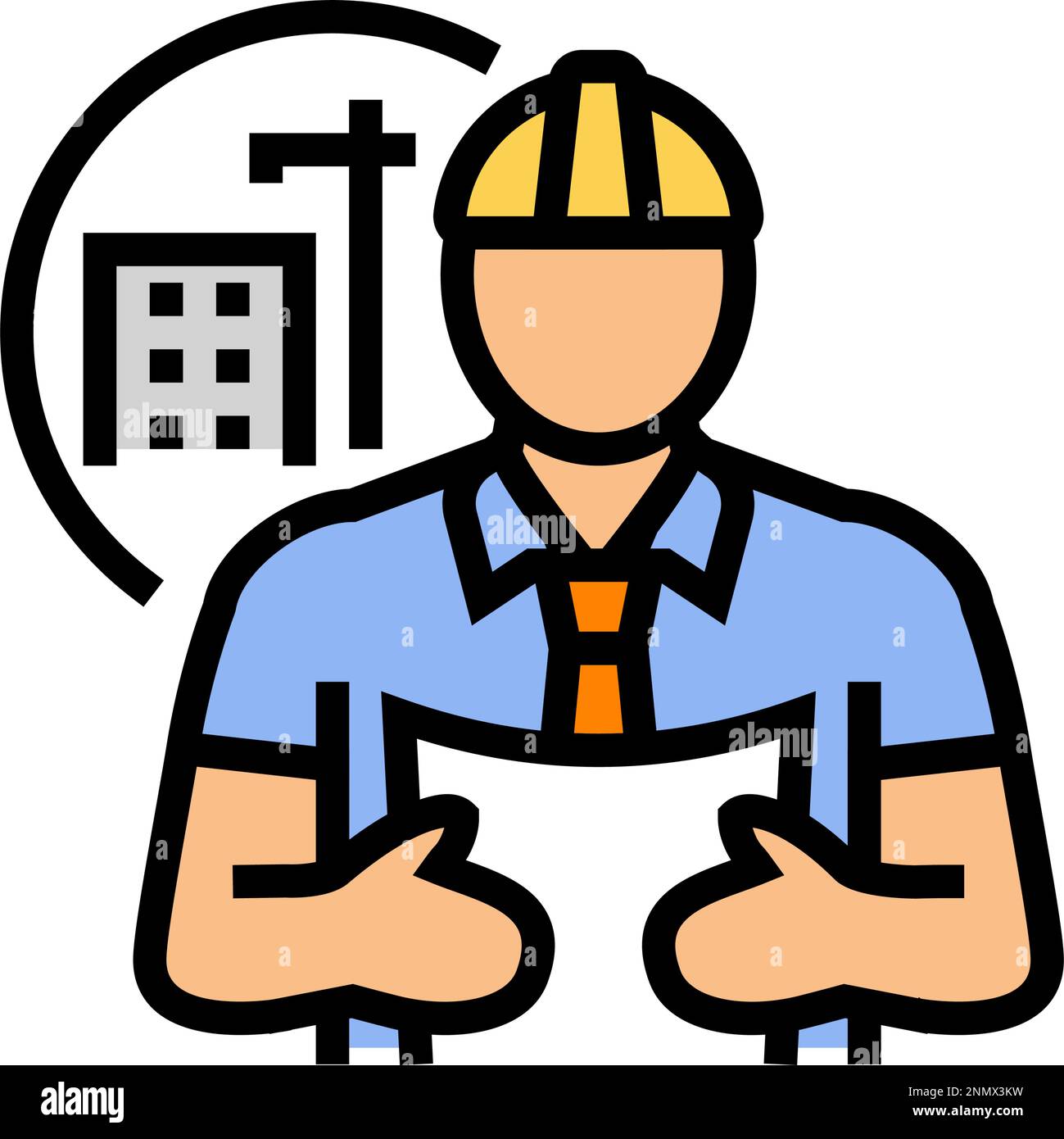 building superintendent repair worker color icon vector illustration ...