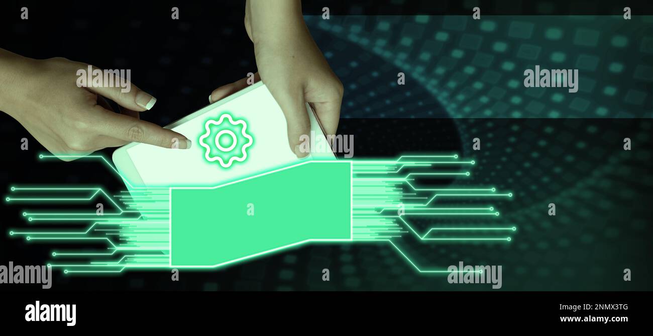 Two Hands Holding mobile phone and press on screen. Cellphone ...