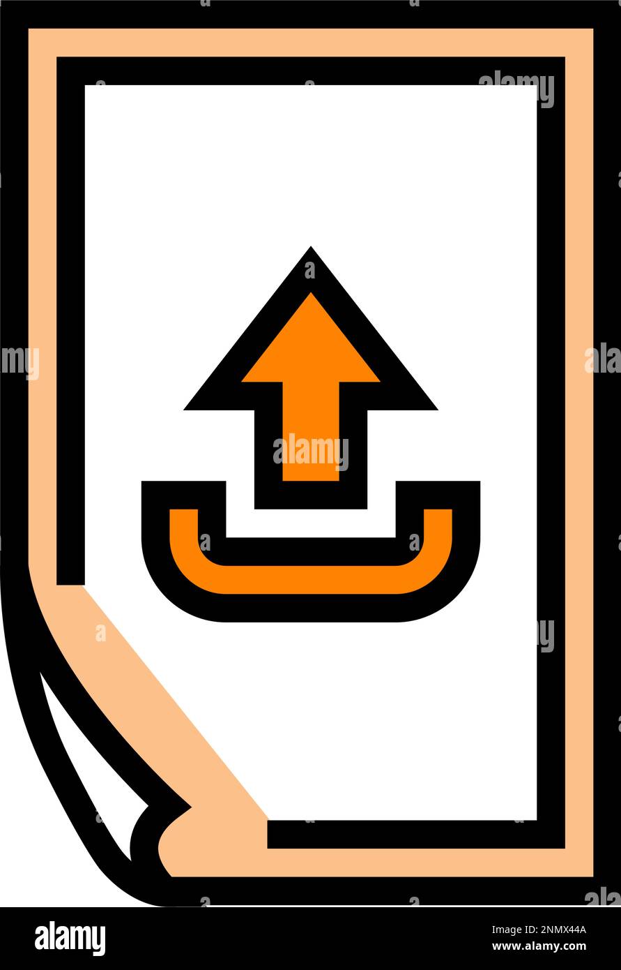 upload paper document color icon vector illustration Stock Vector Image ...