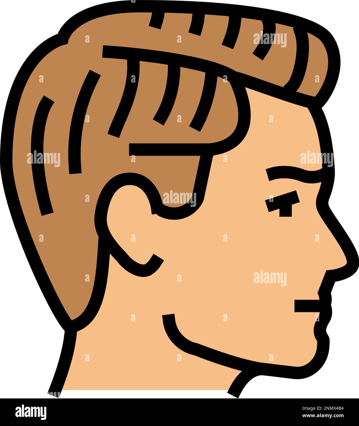 side part hairstyle male color icon vector illustration Stock Vector ...