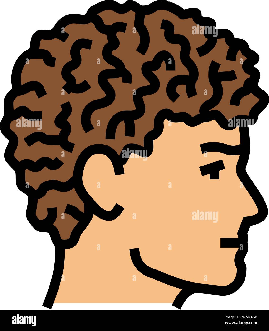 curly male hairstyle male color icon vector illustration Stock Vector ...