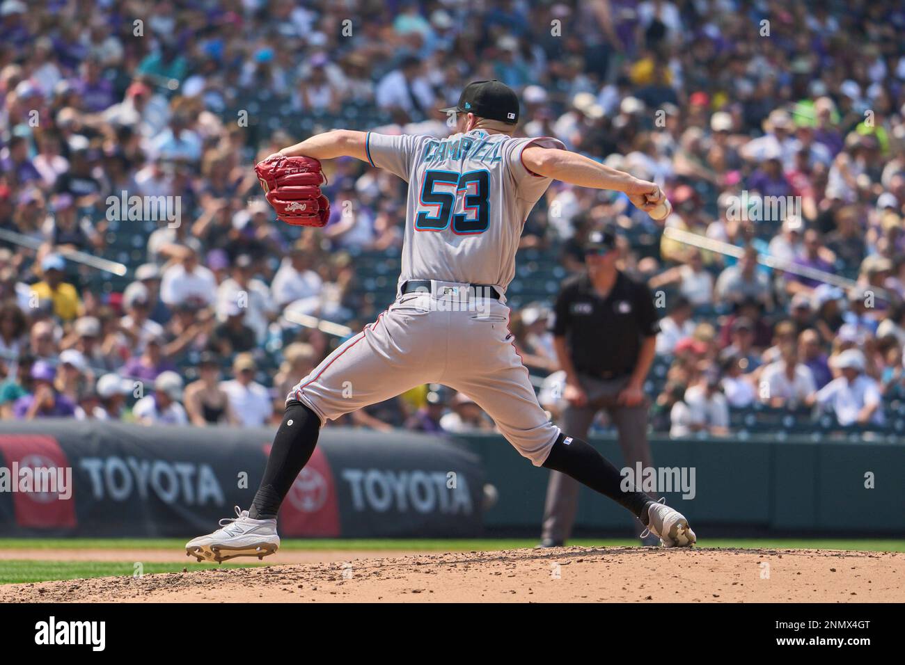 August 8 2021:Miami pitcher Paul Campbell (53) throws a pitch during ...