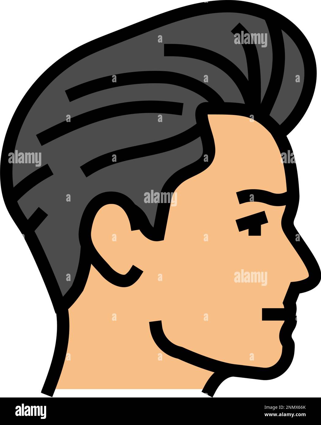 pompadour hairstyle male color icon vector illustration Stock Vector ...