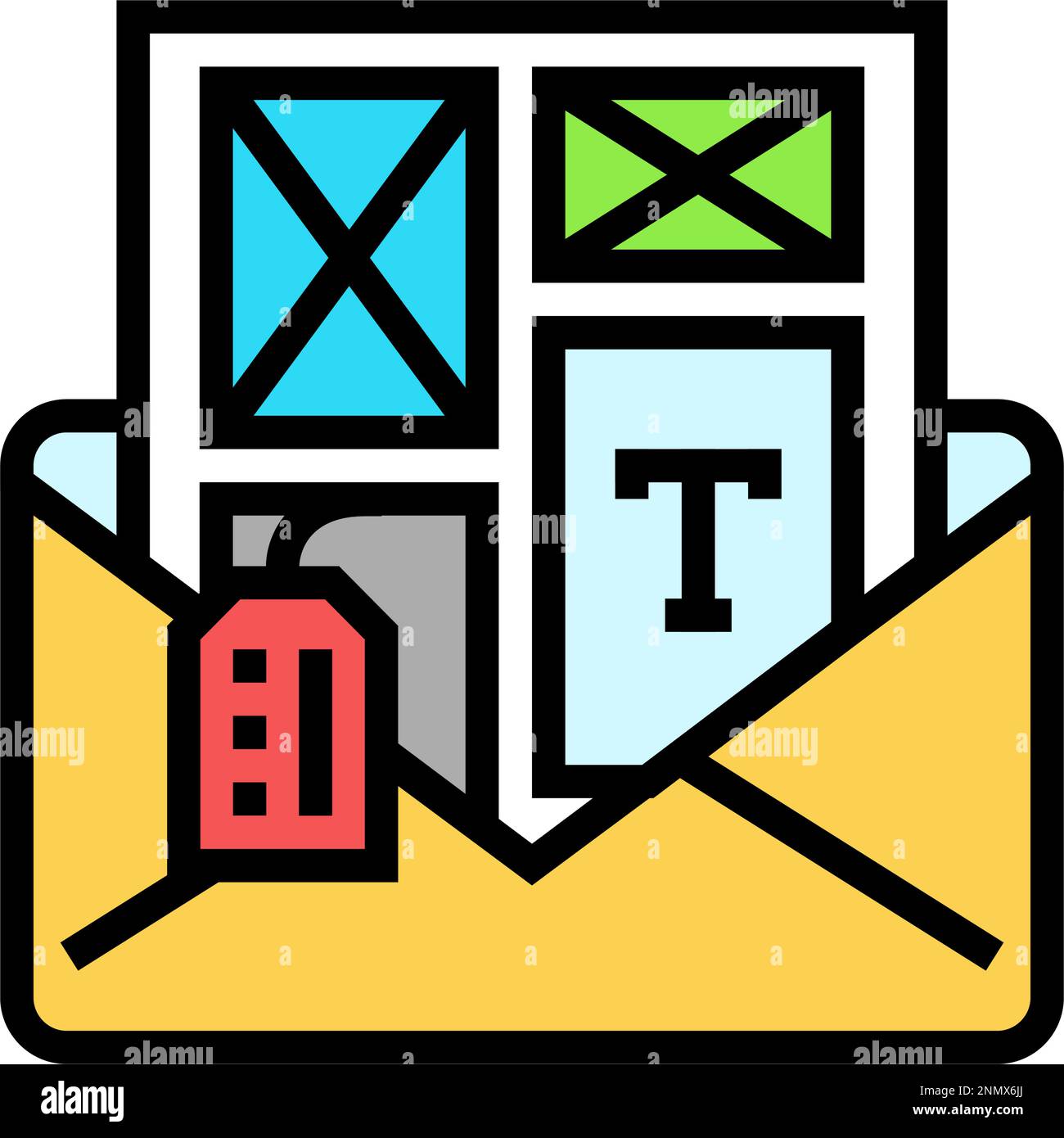 custom email template design color icon vector illustration Stock ...