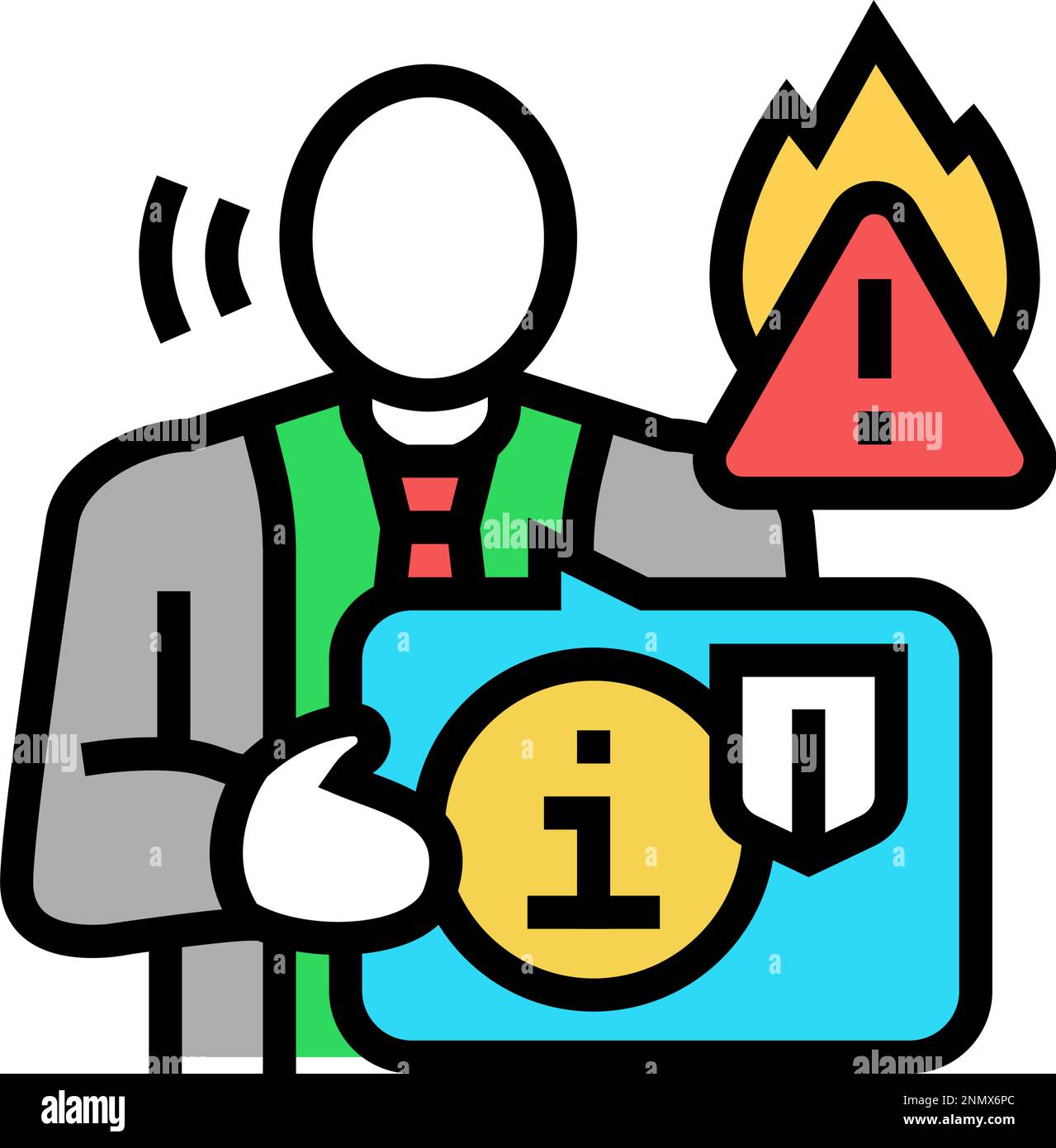 management misconduct organizational crisis color icon vector ...