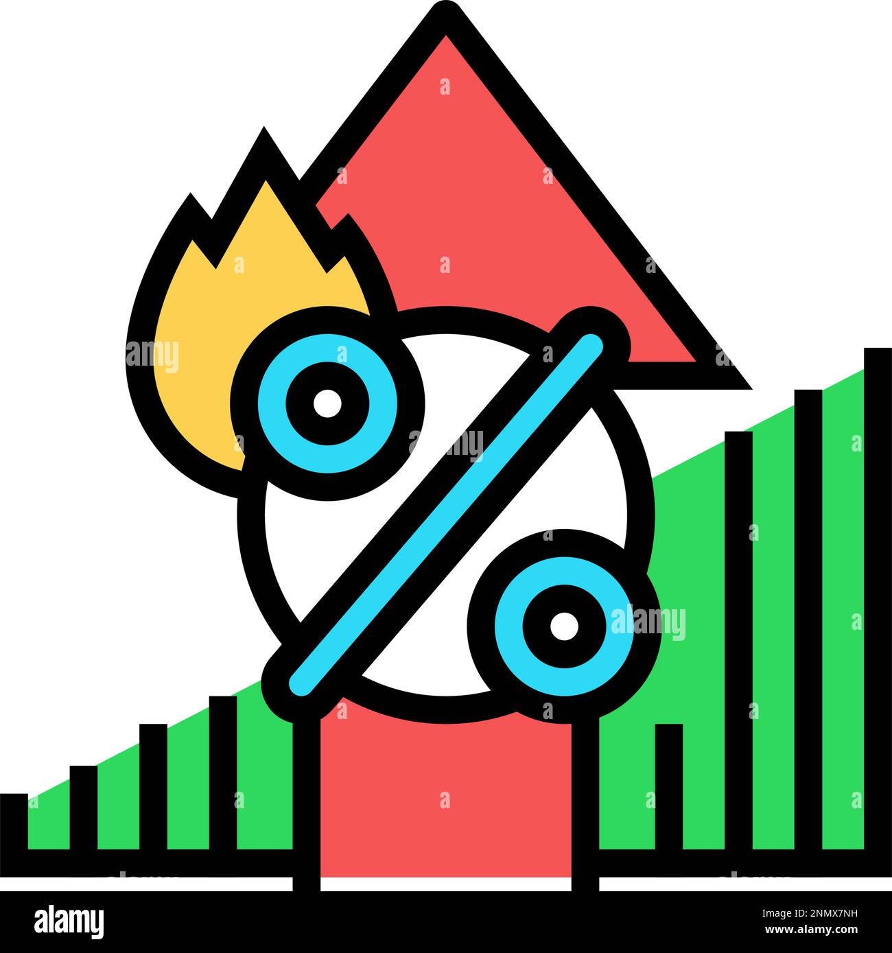 inflation financial crisis color icon vector illustration Stock Vector ...