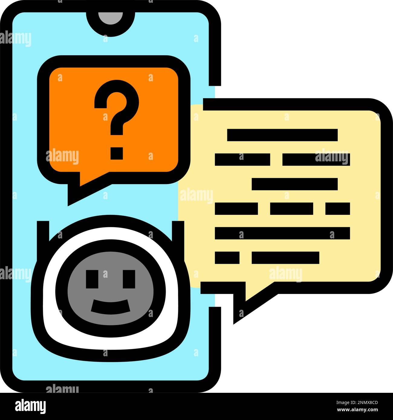 support chat bot color icon vector illustration Stock Vector Image ...