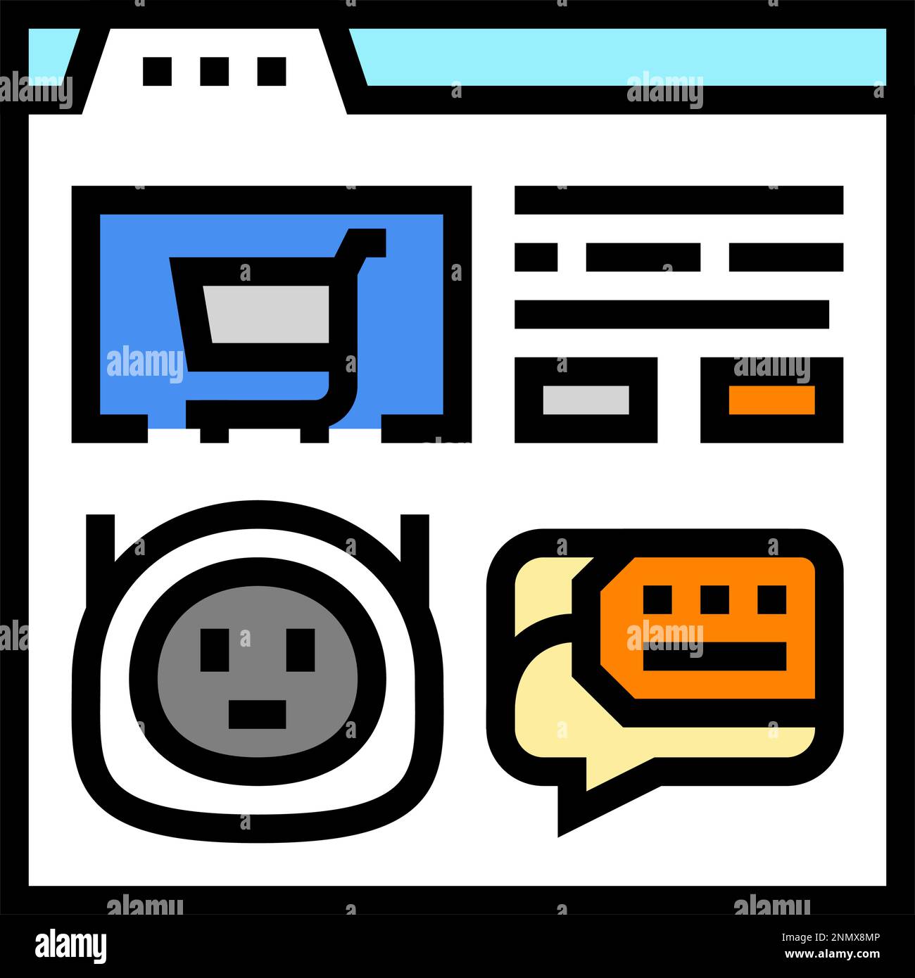 customer chat bot color icon vector illustration Stock Vector Image ...