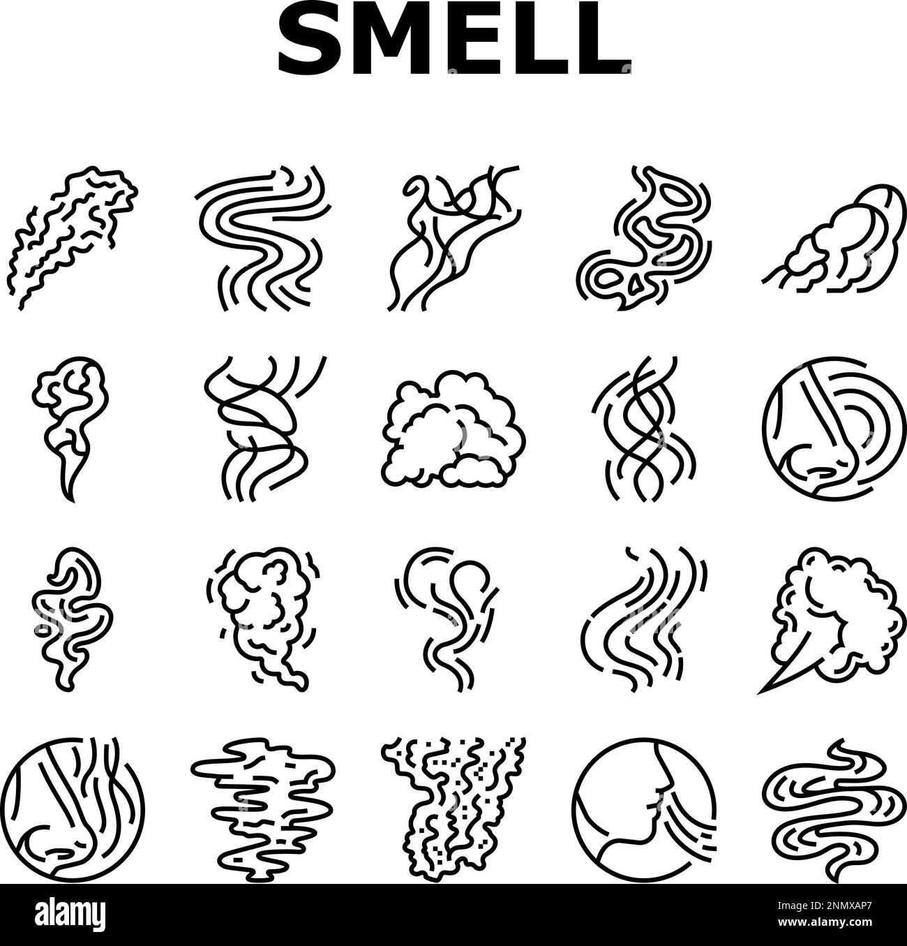 smell smoke gas nose aroma icons set vector Stock Vector Image & Art ...