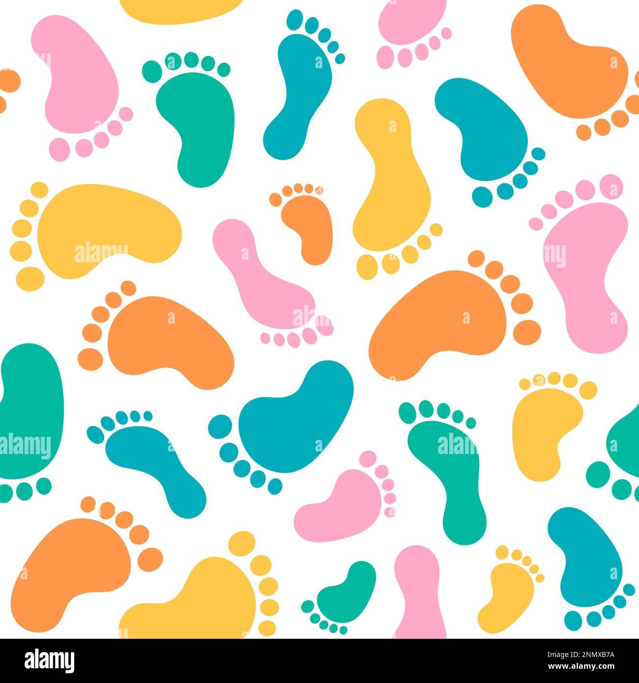Seamless pattern with human footprints. People feet symbol vector ...