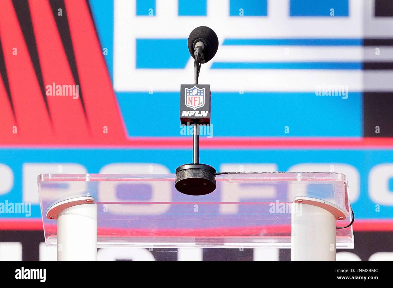 CANTON, OH - AUGUST 07: A detail view of a NFL microphone is see on the ...