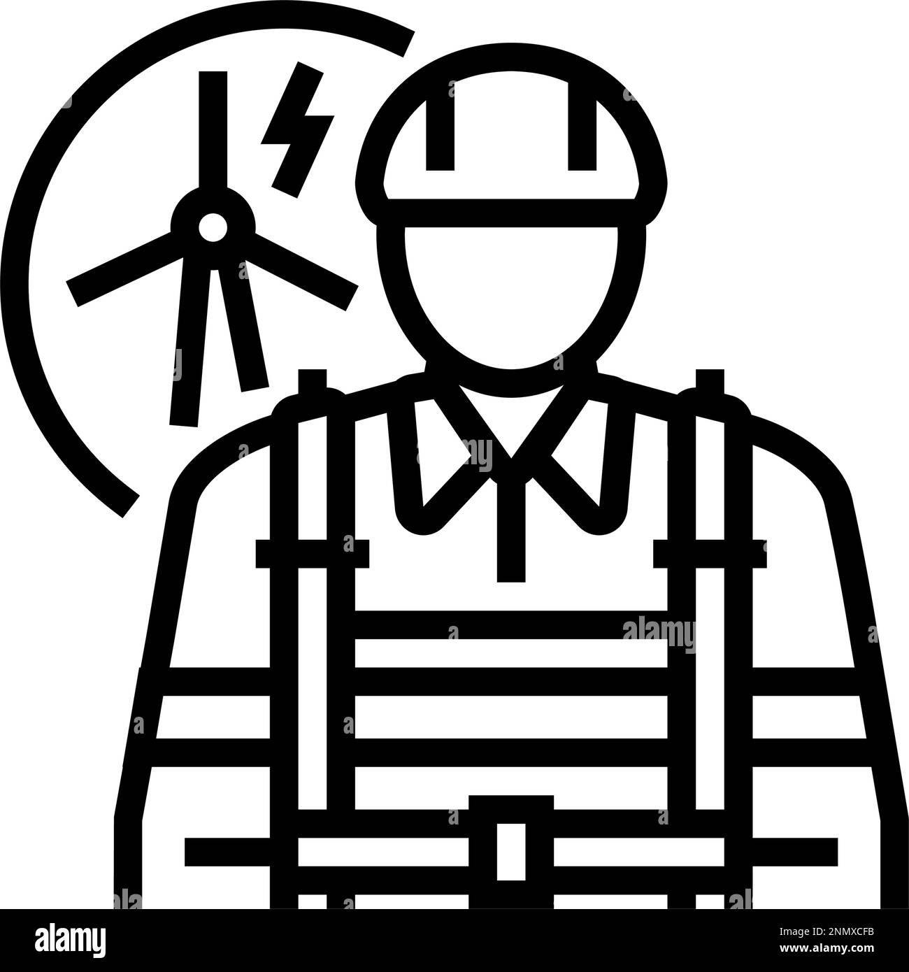wind turbine technician repair worker line icon vector illustration Stock Vector Image & Art - Alamy