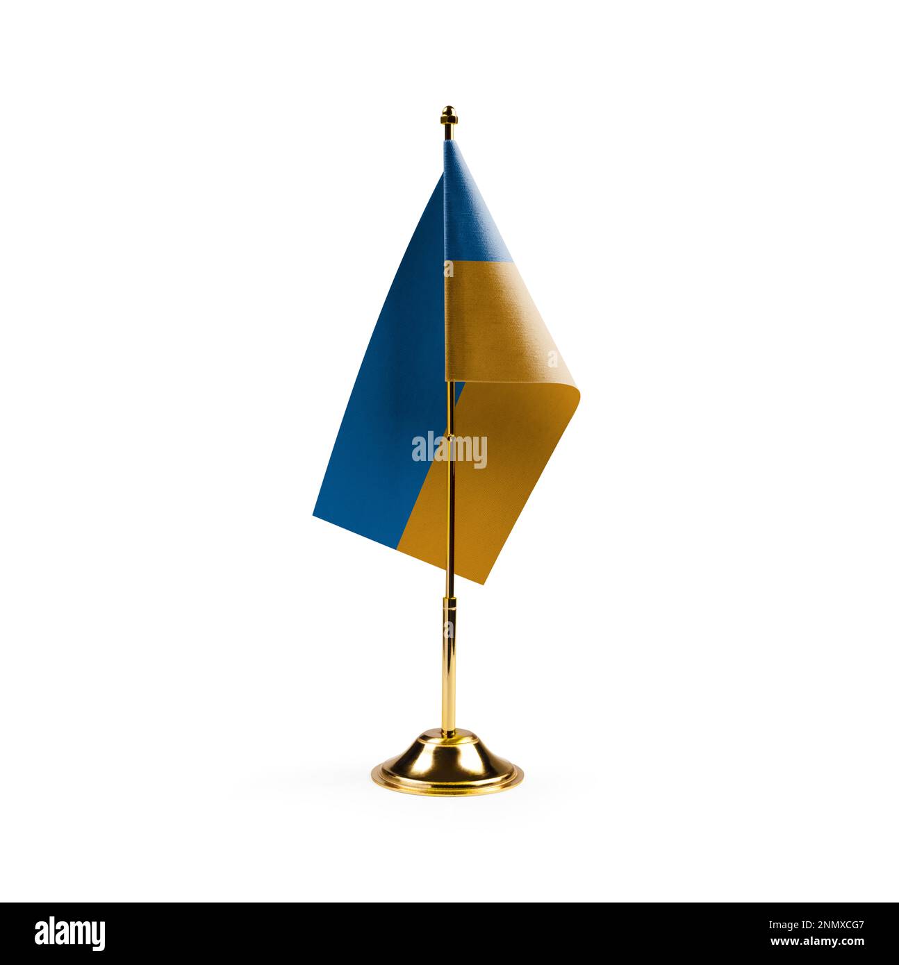 Small national flag of the Ukraine on a white background Stock Photo ...