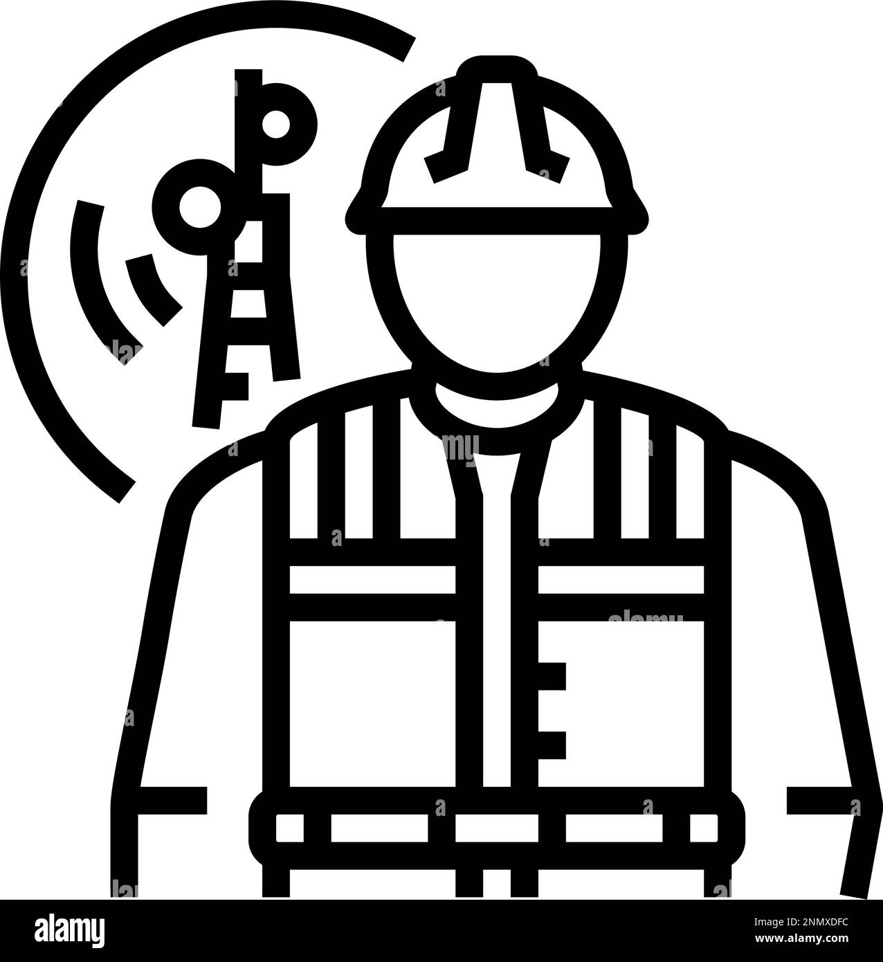 telecommunications equipment installers repairers line icon vector ...