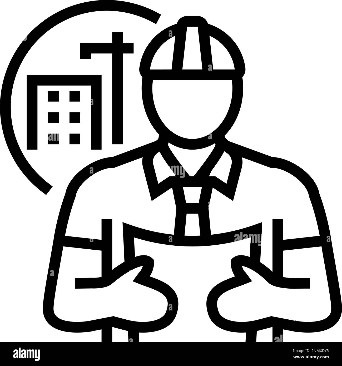building superintendent repair worker line icon vector illustration ...