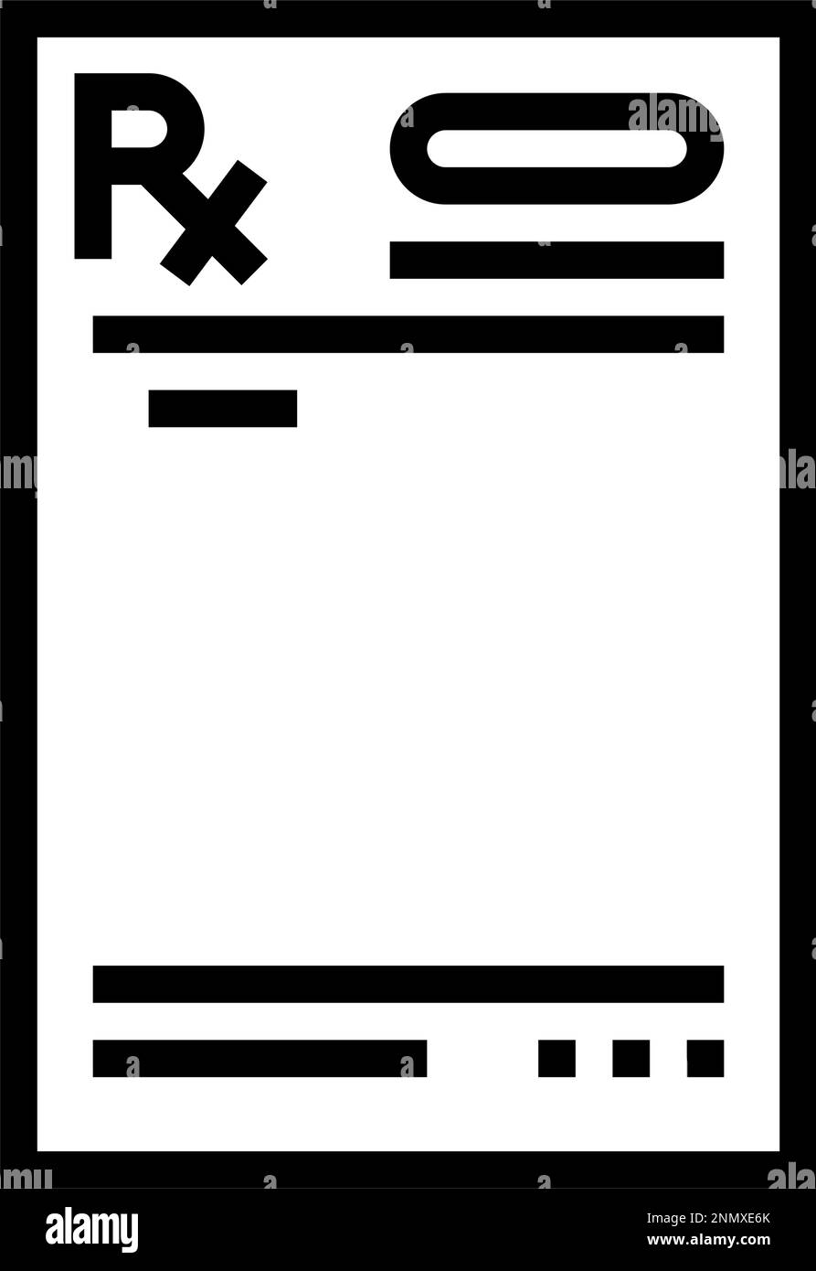 prescription doctor paper line icon vector illustration Stock Vector ...