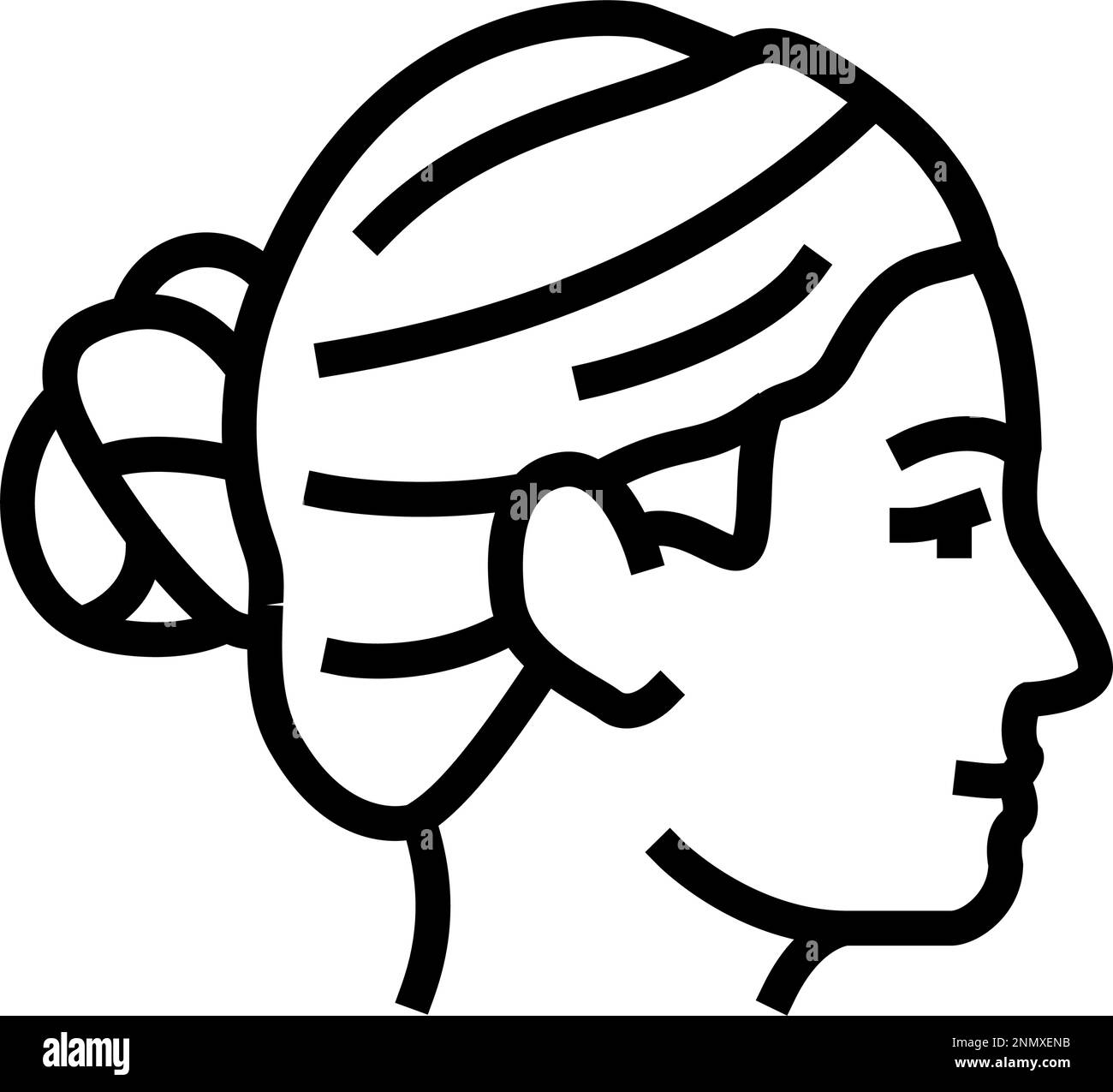 bun hairstyle female line icon vector illustration Stock Vector Image ...