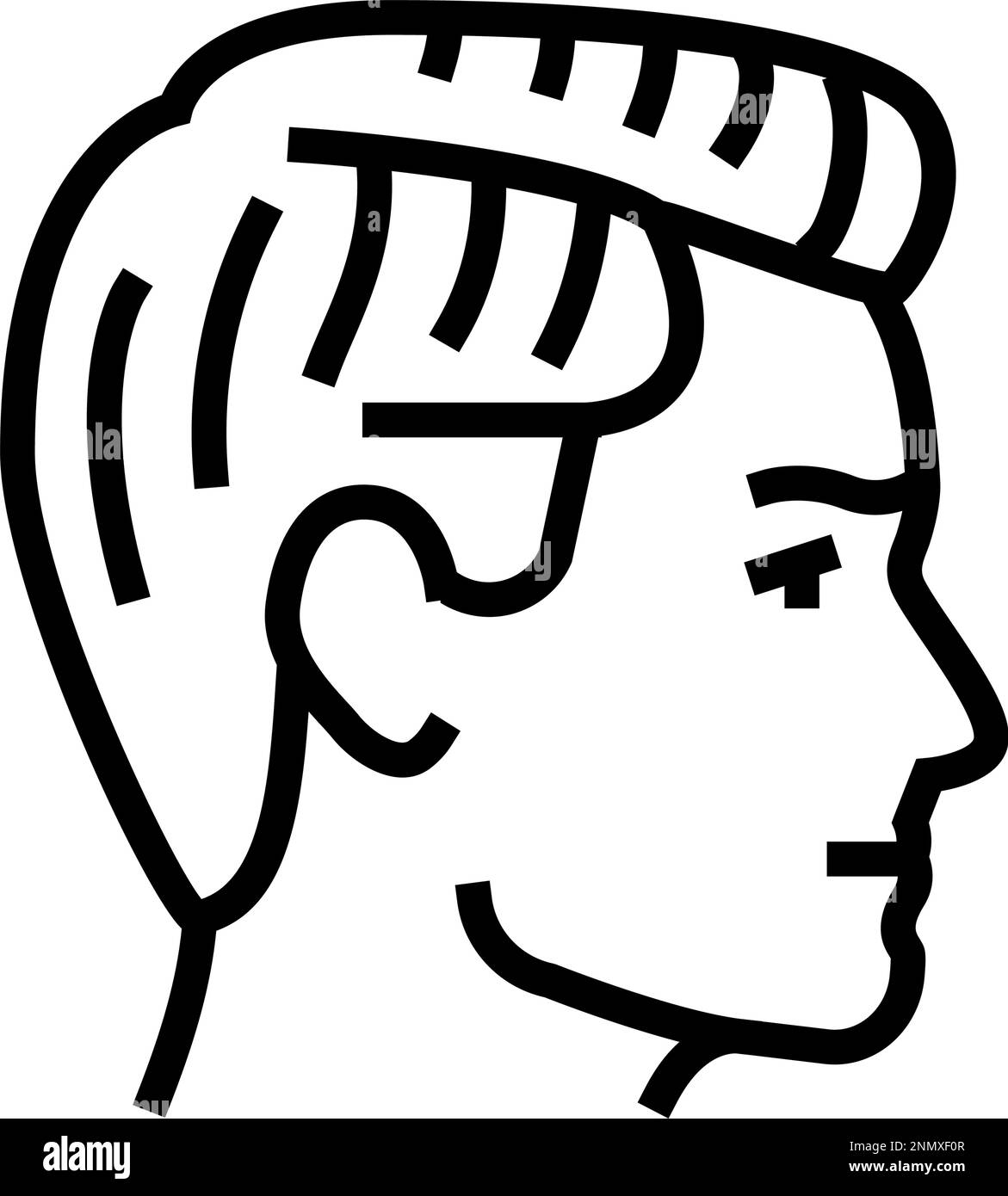 side part hairstyle male line icon vector illustration Stock Vector ...