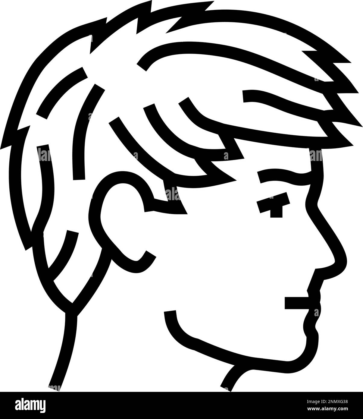angular fringe hairstyle male line icon vector illustration Stock ...