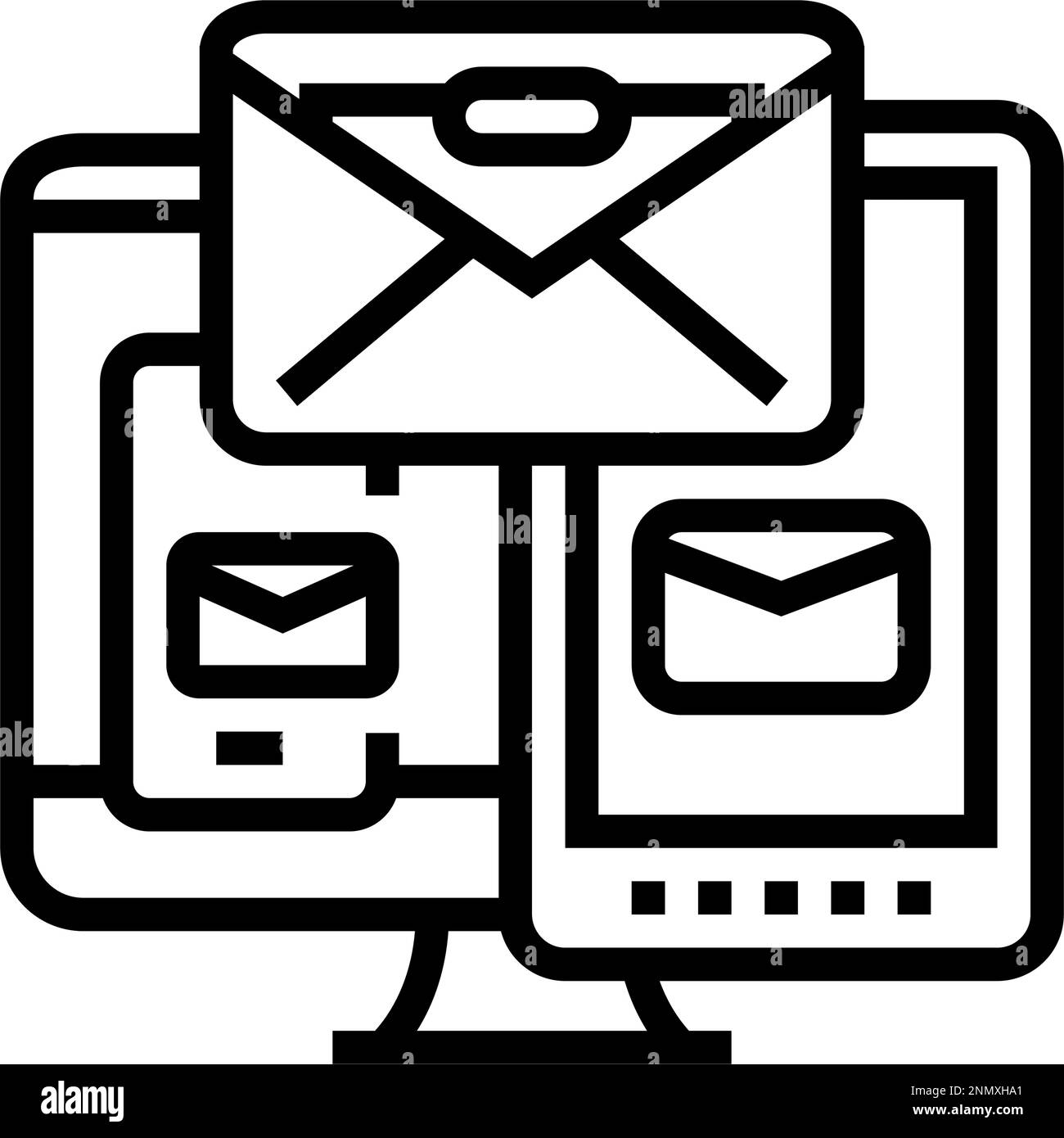 responsive email design marketing line icon vector illustration Stock ...