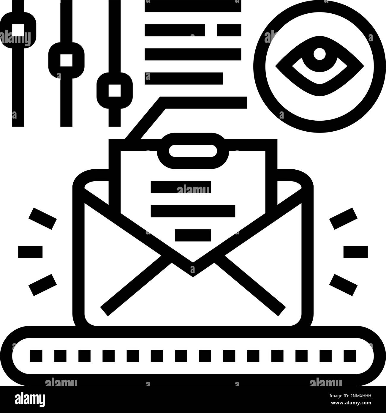 fully managed email marketing line icon vector illustration Stock ...