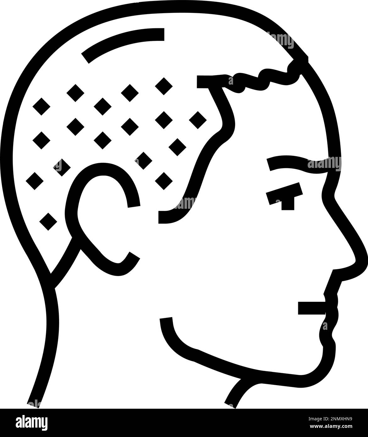 caesar hairstyle male line icon vector illustration Stock Vector Image ...