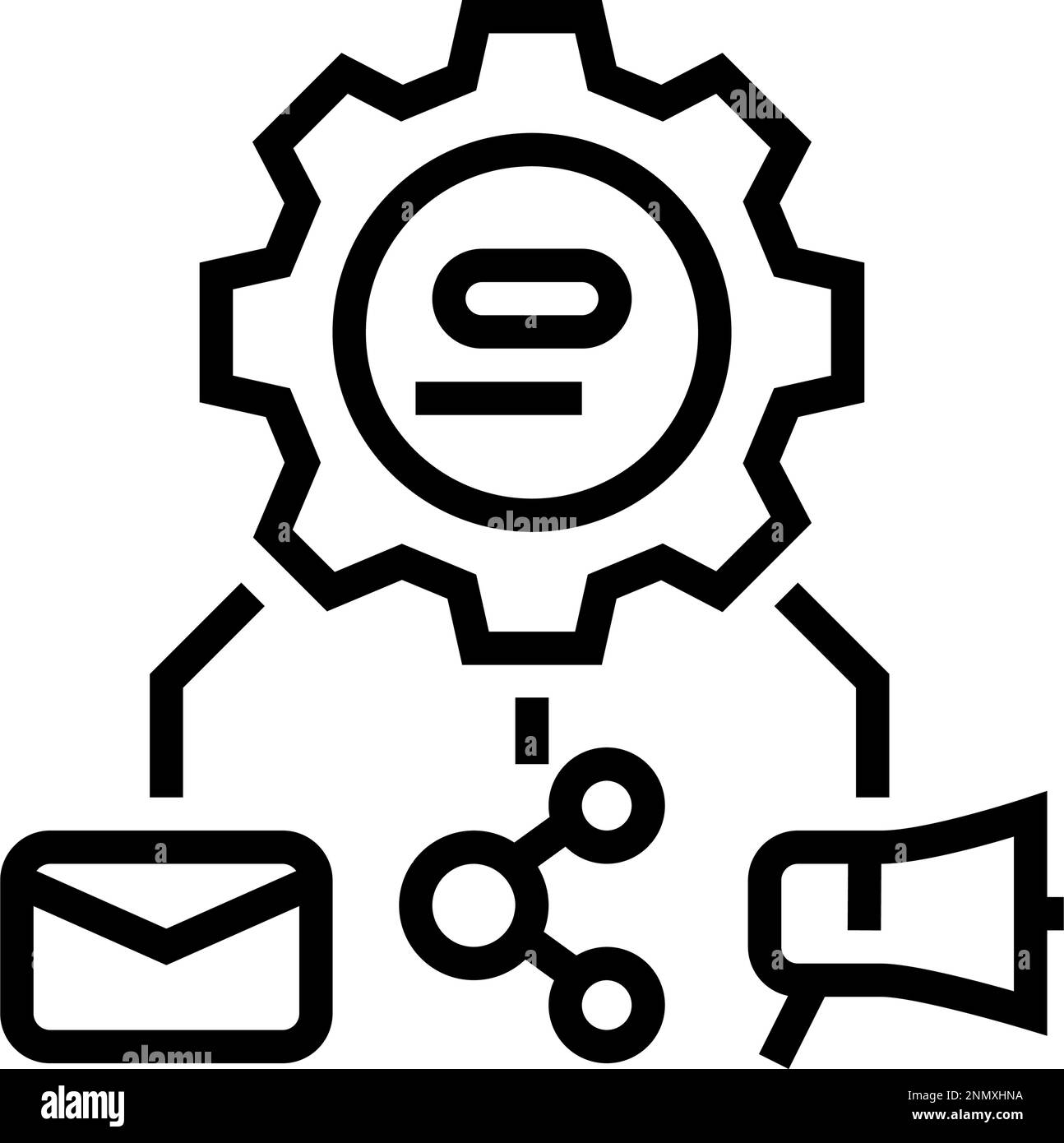 campaign production deployment marketing line icon vector illustration ...