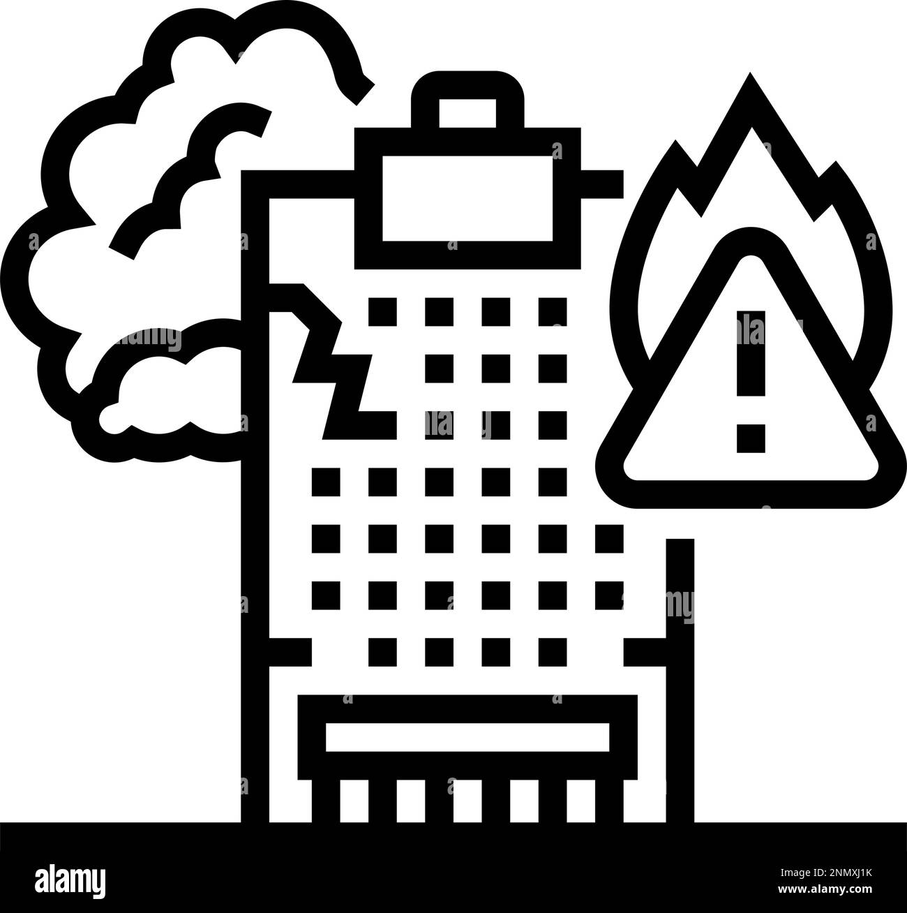 human made disasters crisis line icon vector illustration Stock Vector ...