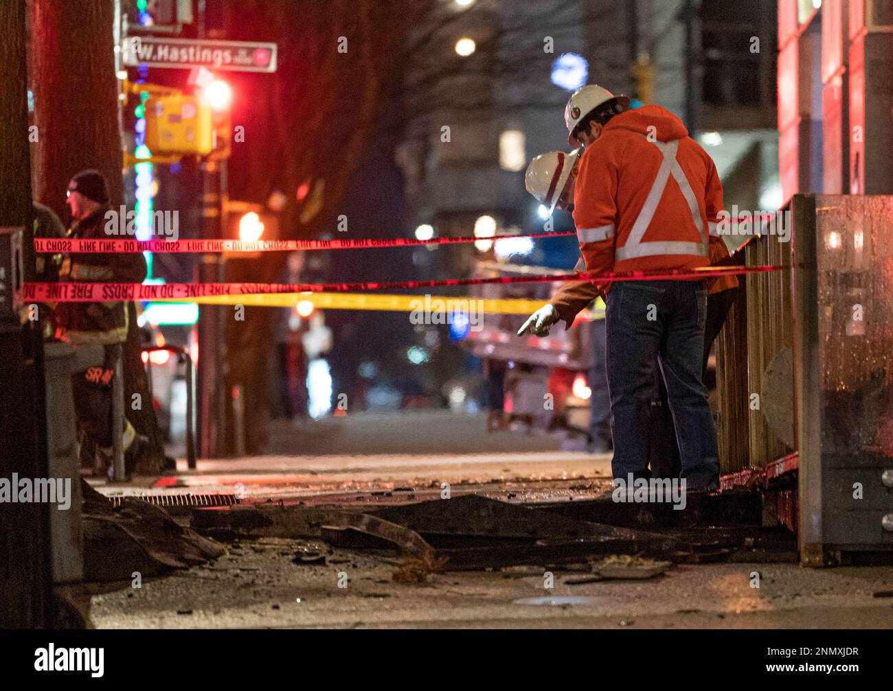 Canada. 24th Feb, 2023. Officials looks into an underground electrical ...