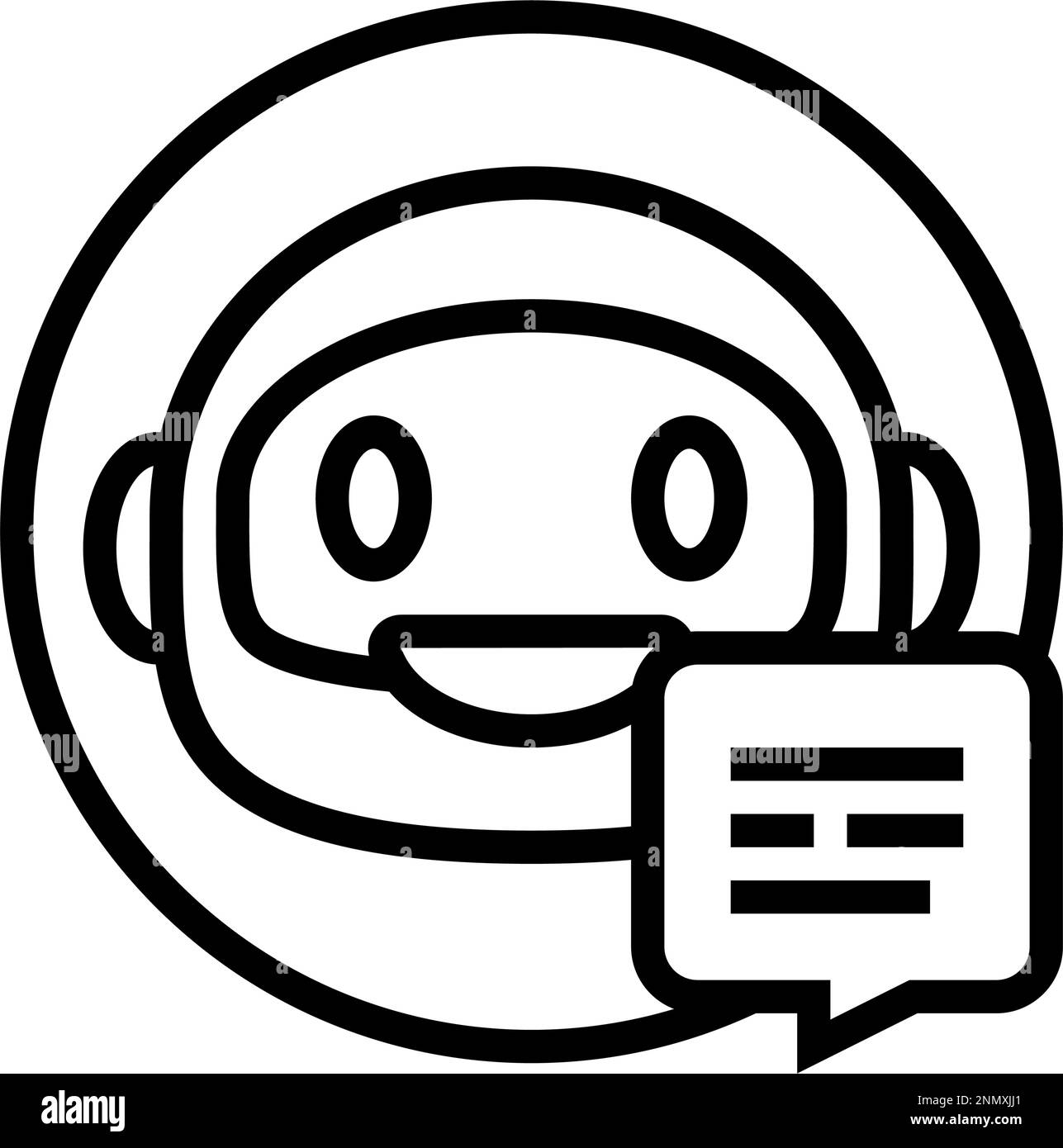 robot chat bot line icon vector illustration Stock Vector Image & Art ...