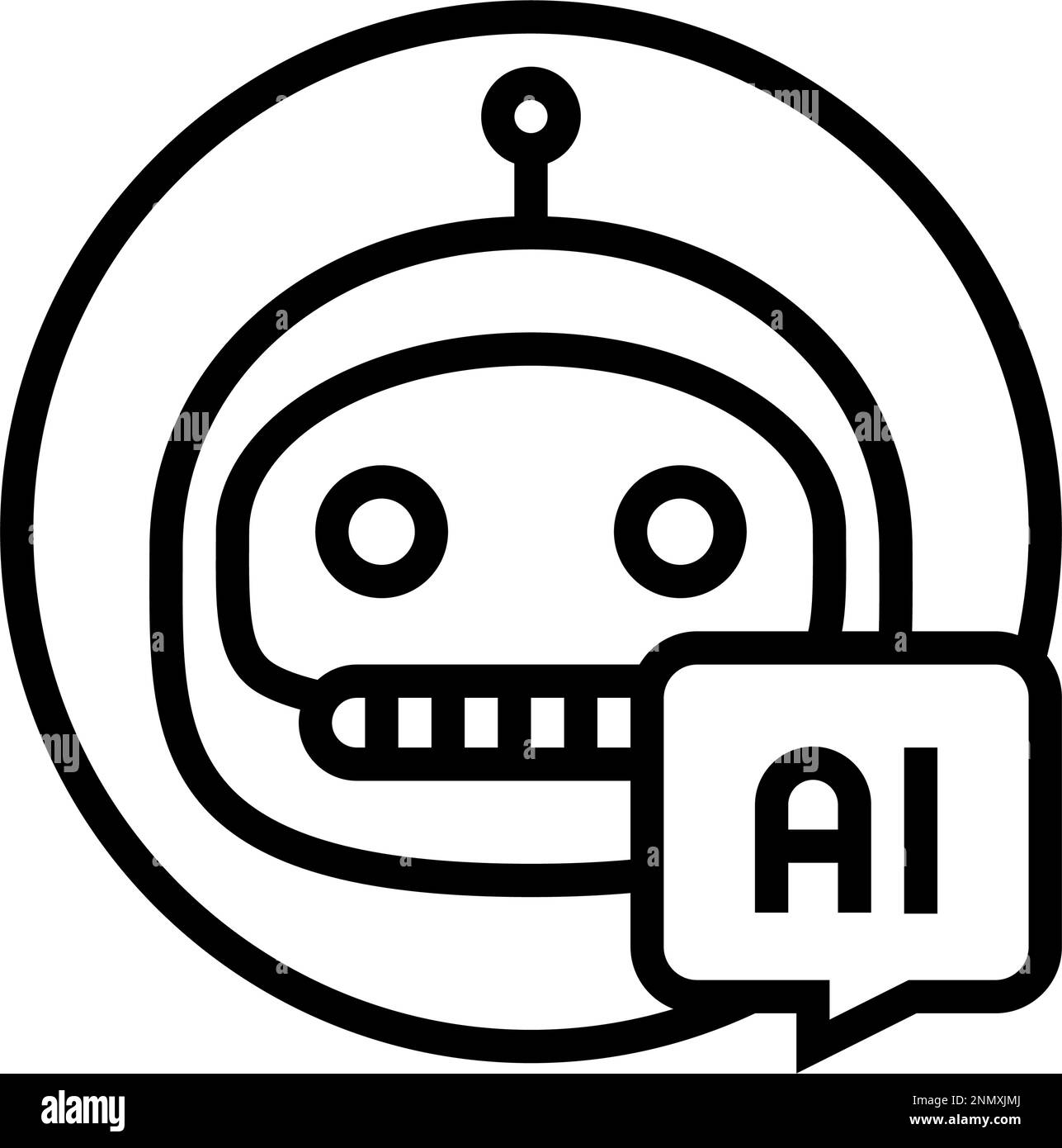 ai chat bot line icon vector illustration Stock Vector Image & Art - Alamy