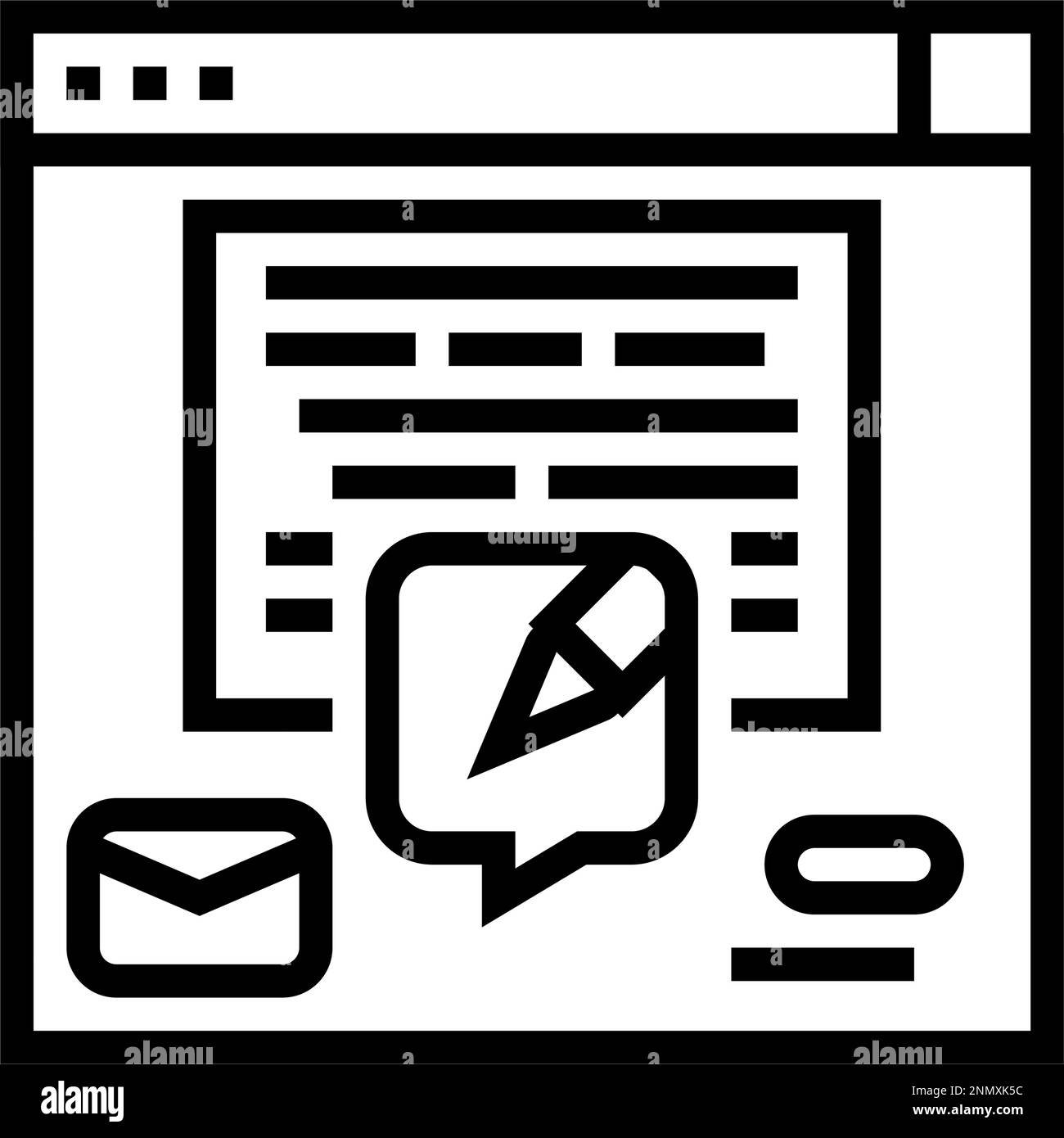 email copywriting marketing line icon vector illustration Stock Vector ...