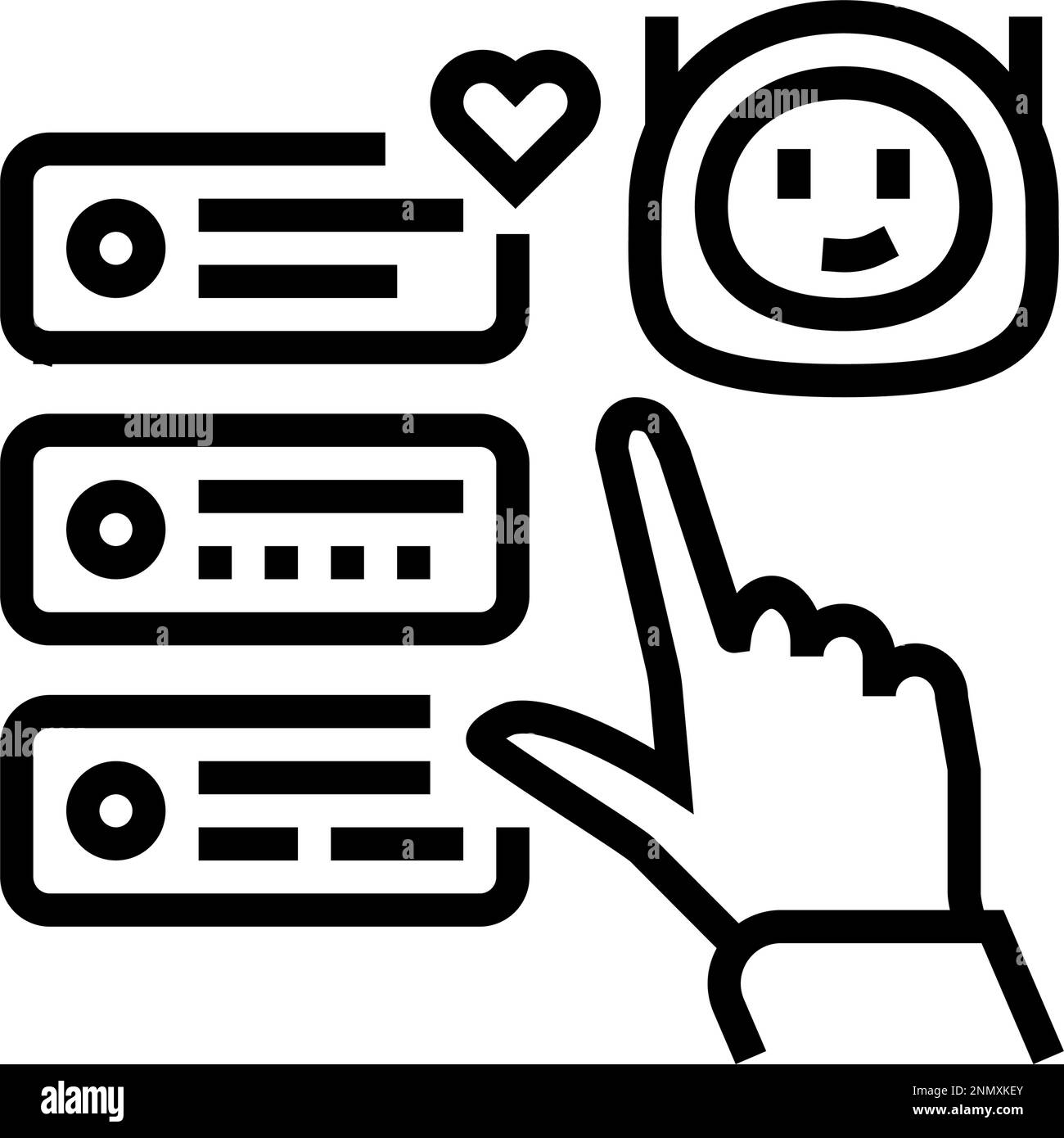 assistant chat bot line icon vector illustration Stock Vector Image ...