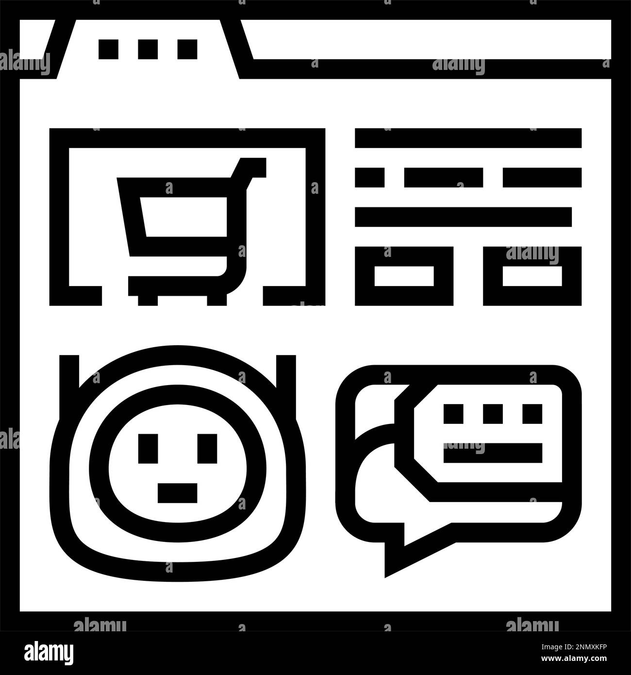 customer chat bot line icon vector illustration Stock Vector Image ...