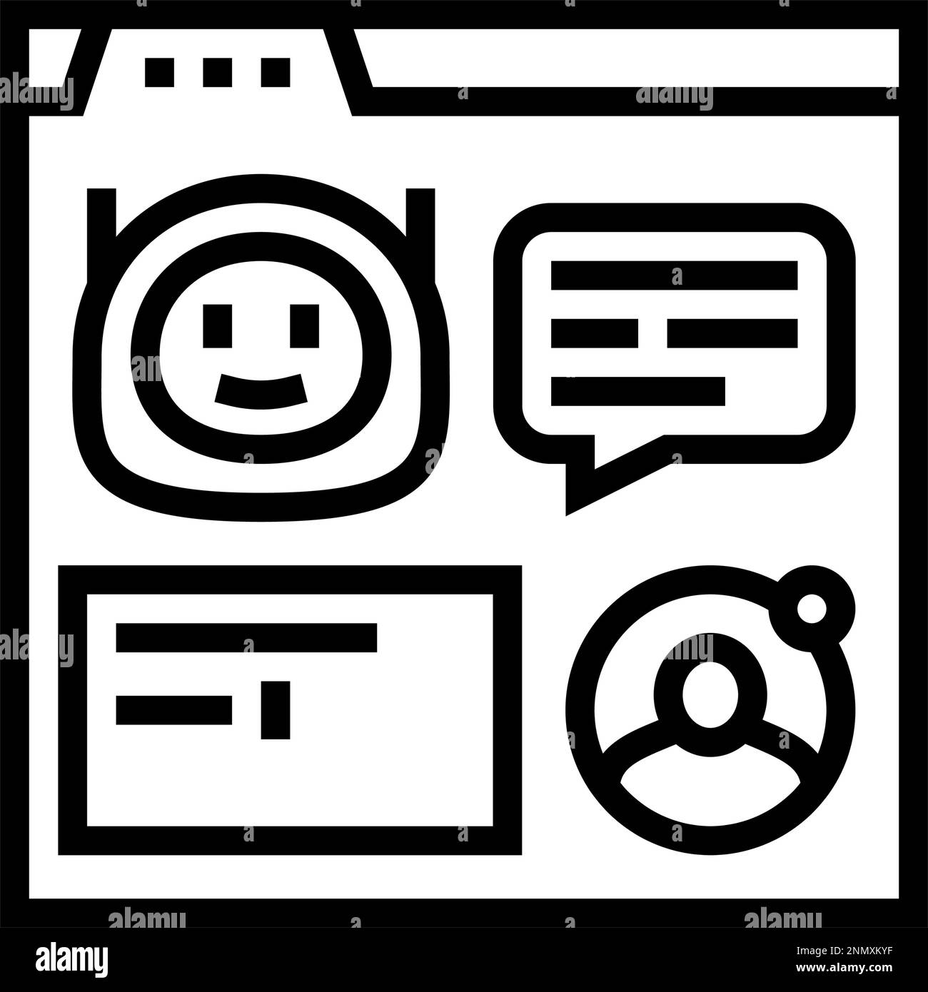 web chat bot line icon vector illustration Stock Vector Image & Art - Alamy
