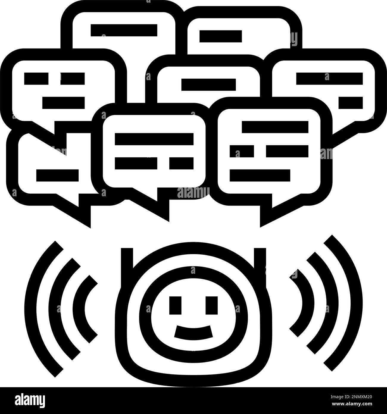 conversation chat bot line icon vector illustration Stock Vector Image ...