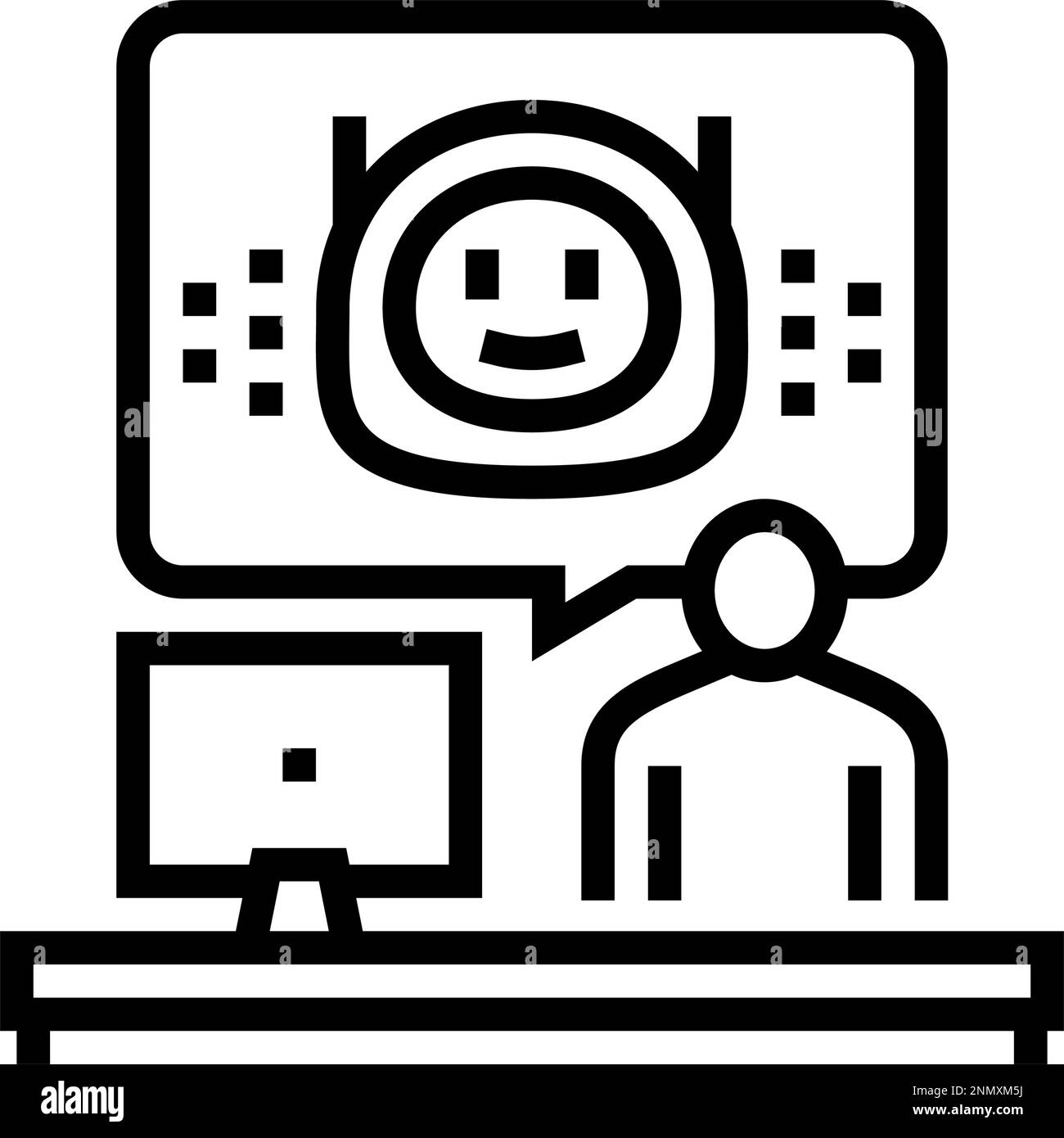 virtual chat bot line icon vector illustration Stock Vector Image & Art ...
