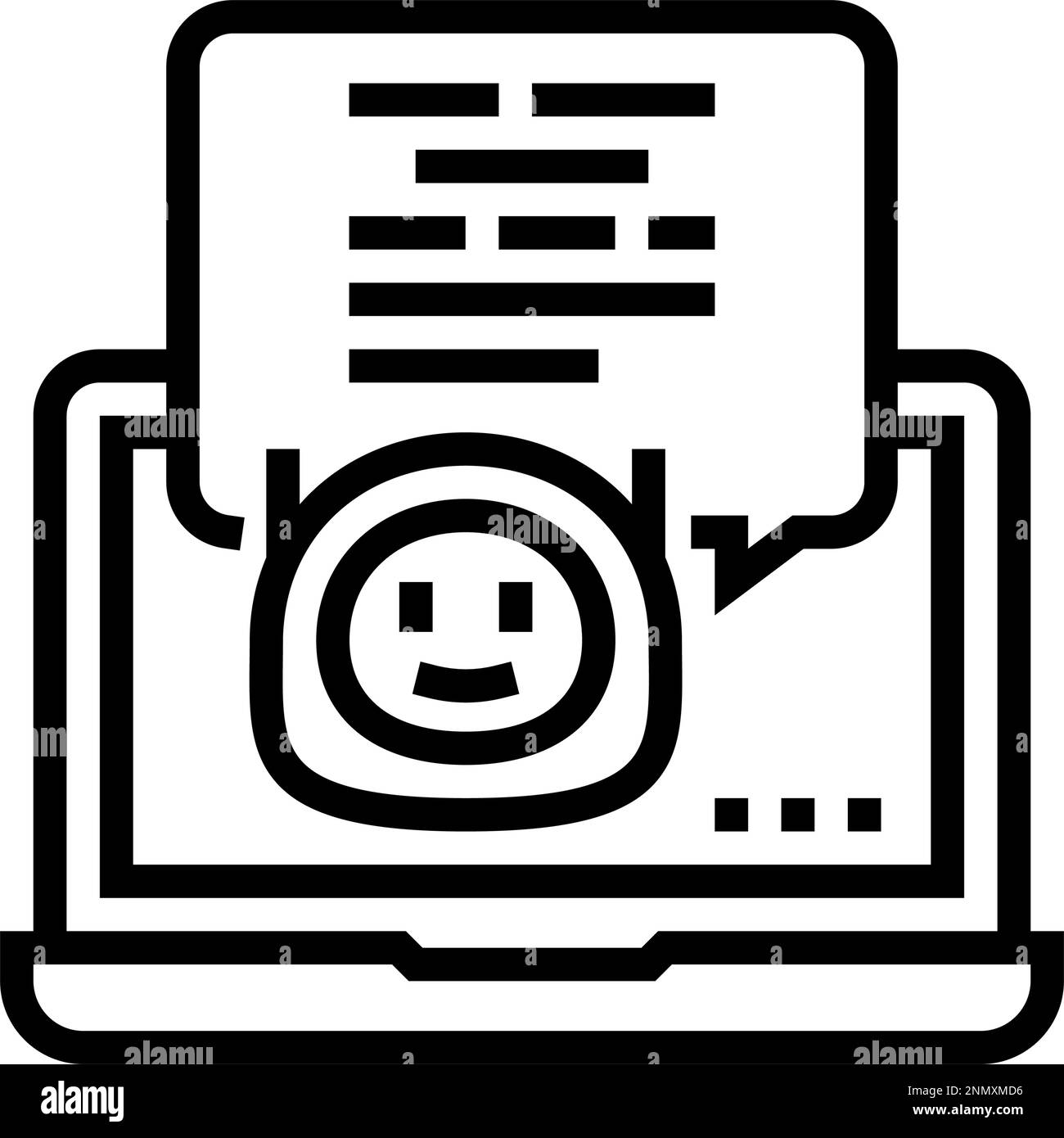 digital chat bot line icon vector illustration Stock Vector Image & Art ...