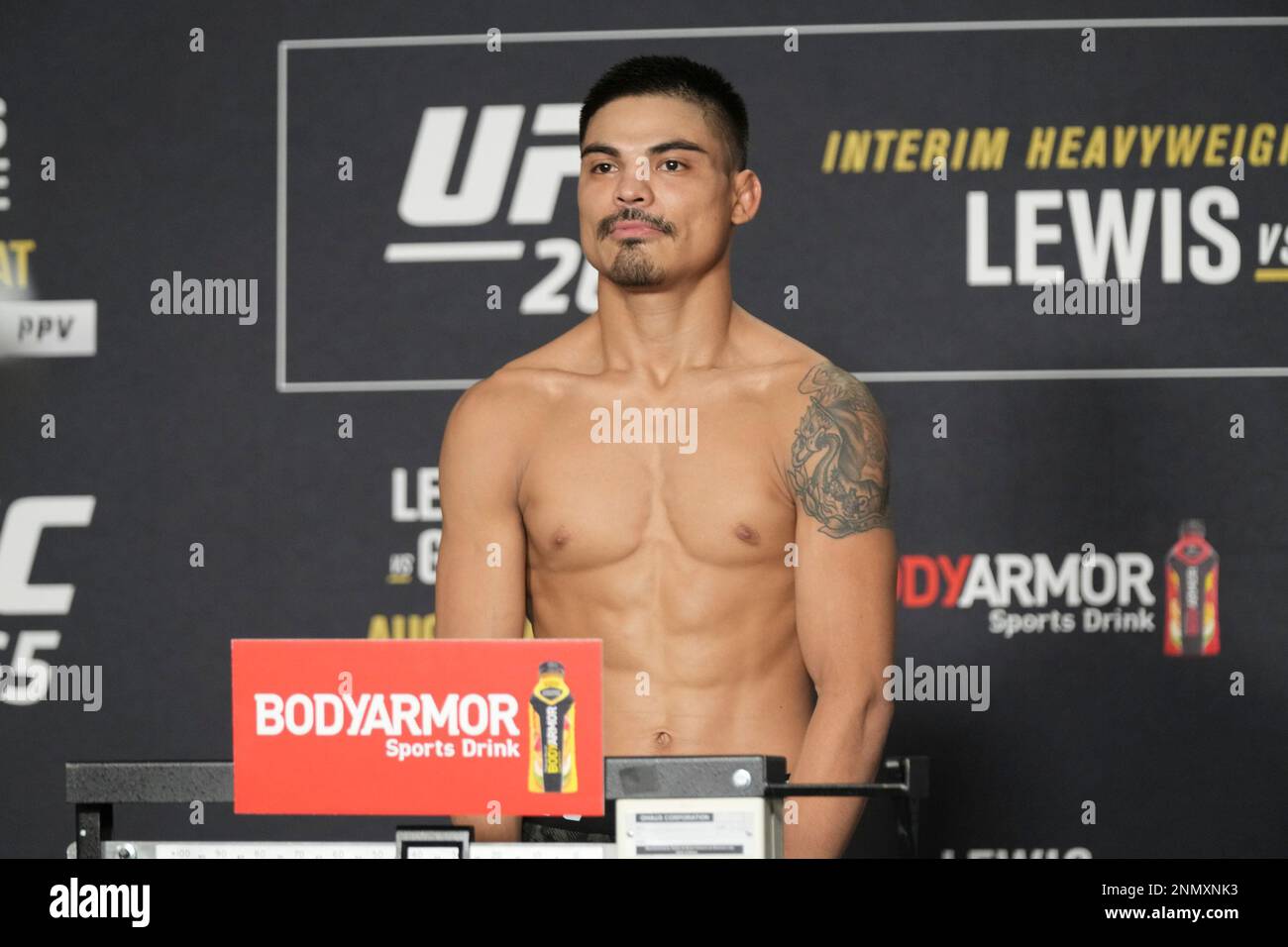 HOUSTON, TX - AUGUST 06: Drako Rodriguez steps on the scale during the ...