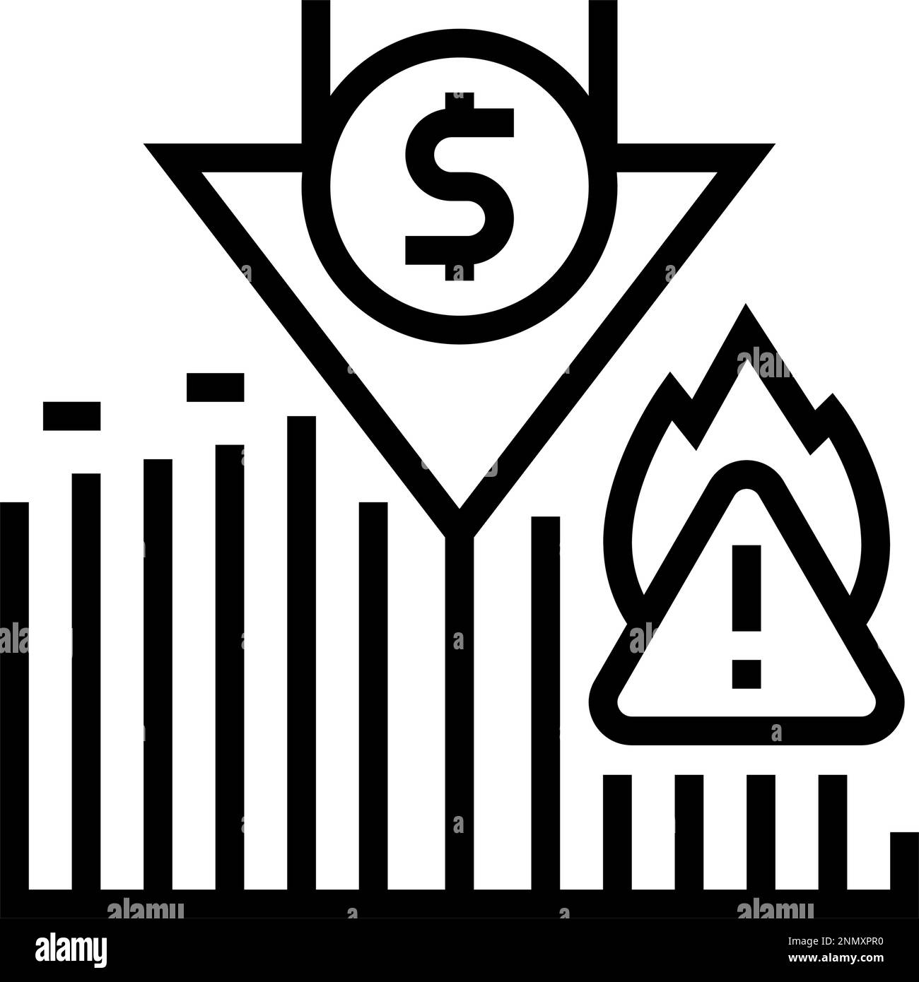 sudden change market trends financial crisis line icon vector ...