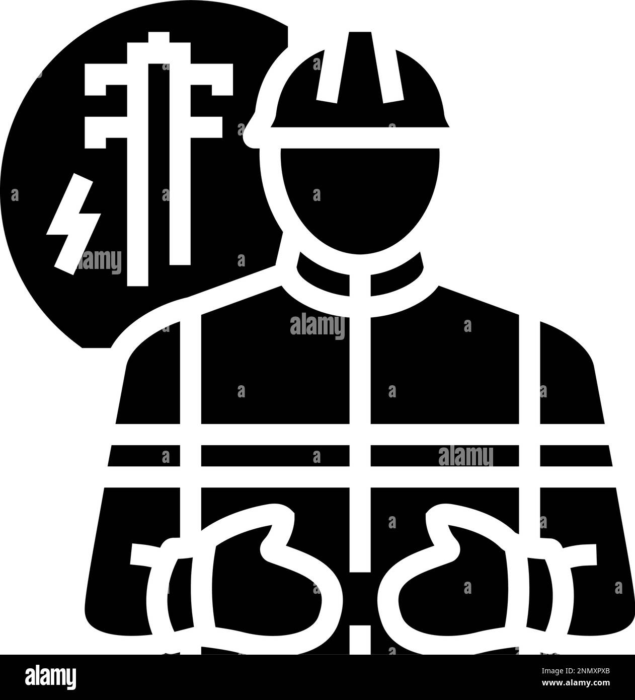 line installer repairer glyph icon vector illustration Stock Vector ...