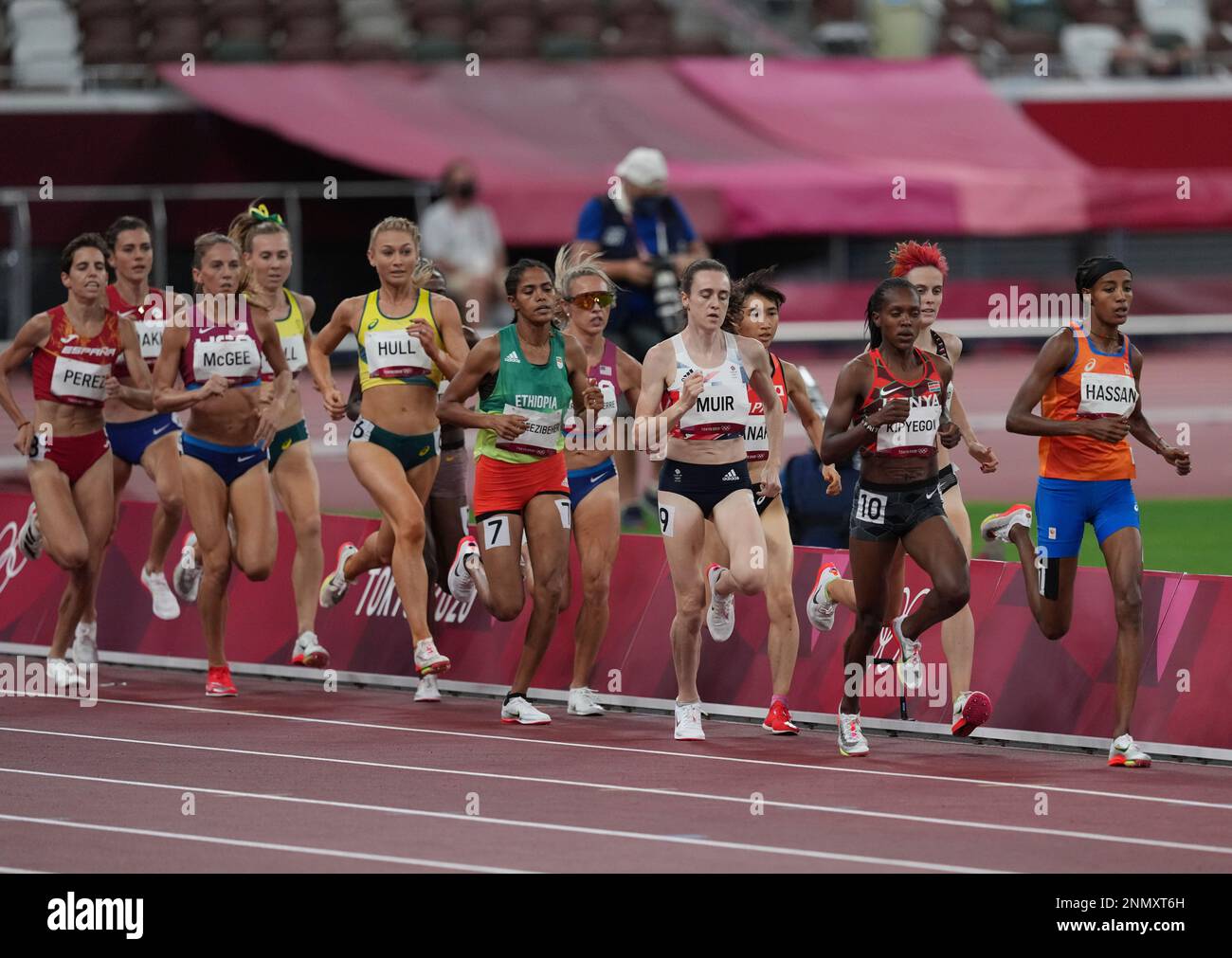 Kenya's KIPYEGON Faith and other athletes compete during the Women's ...