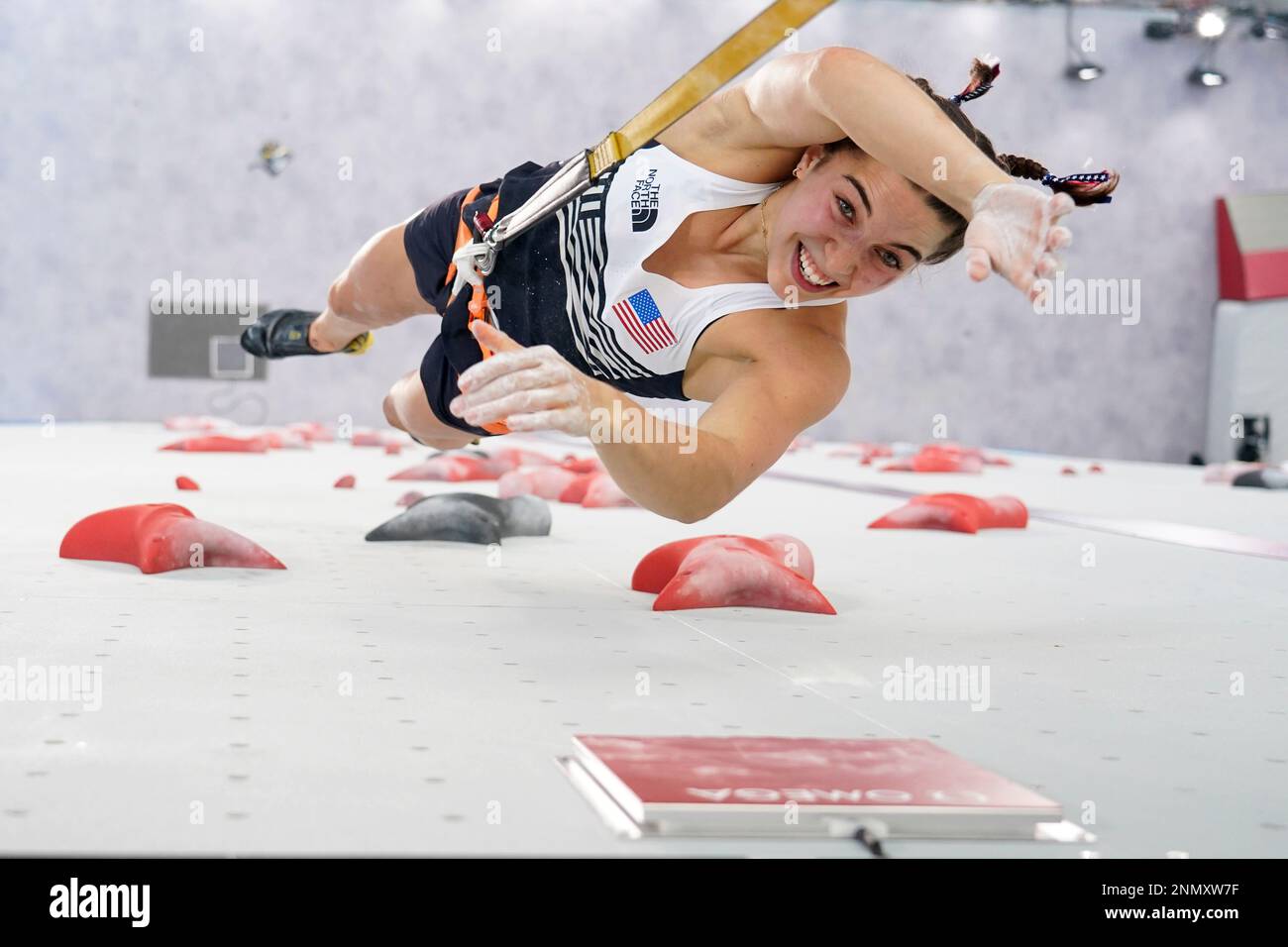 Brooke Raboutou, of the United States, competes during the speed ...