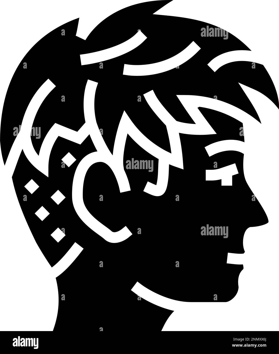 short hairstyle female glyph icon vector illustration Stock Vector ...