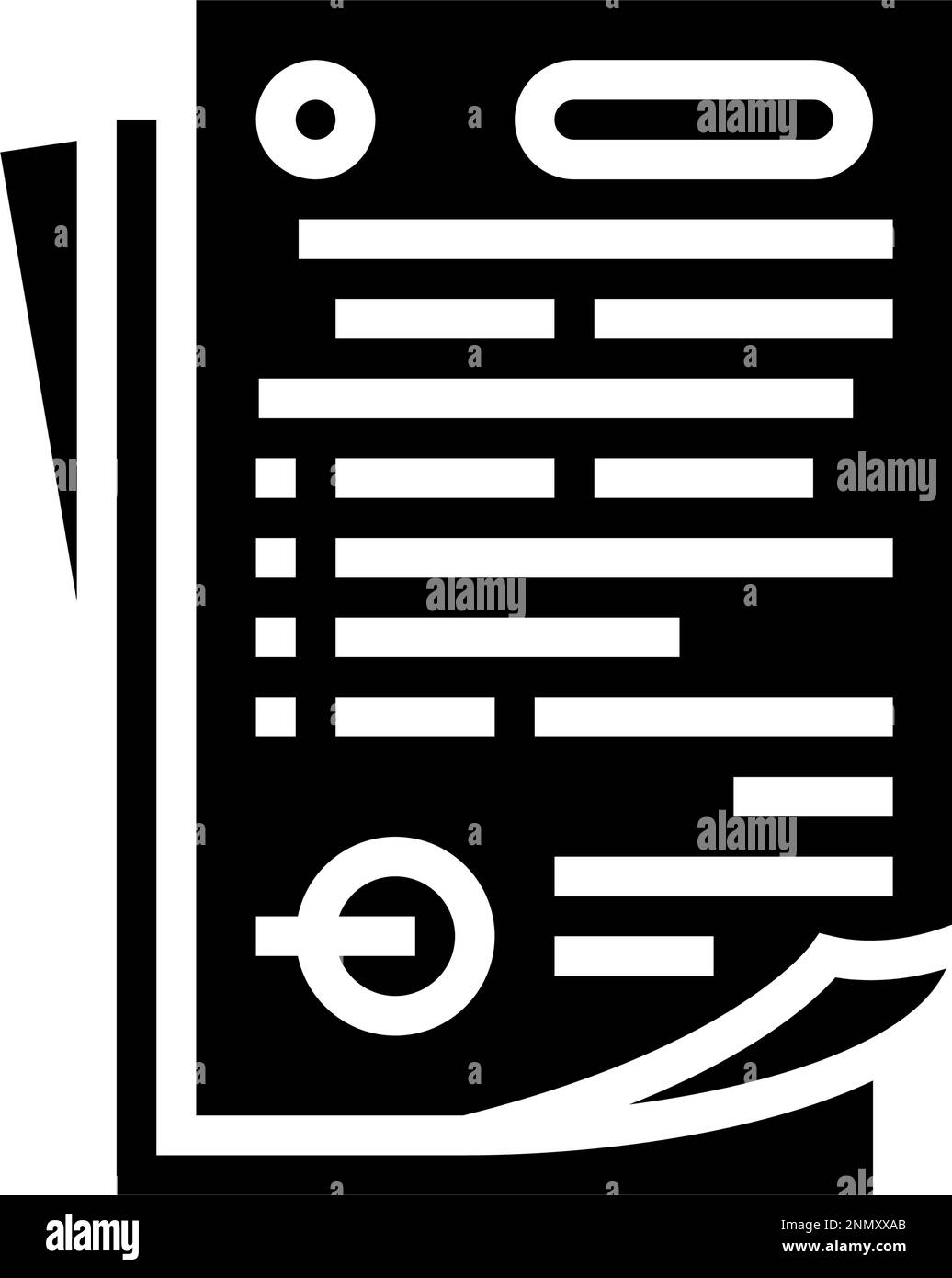 paperwork document glyph icon vector illustration Stock Vector Image ...
