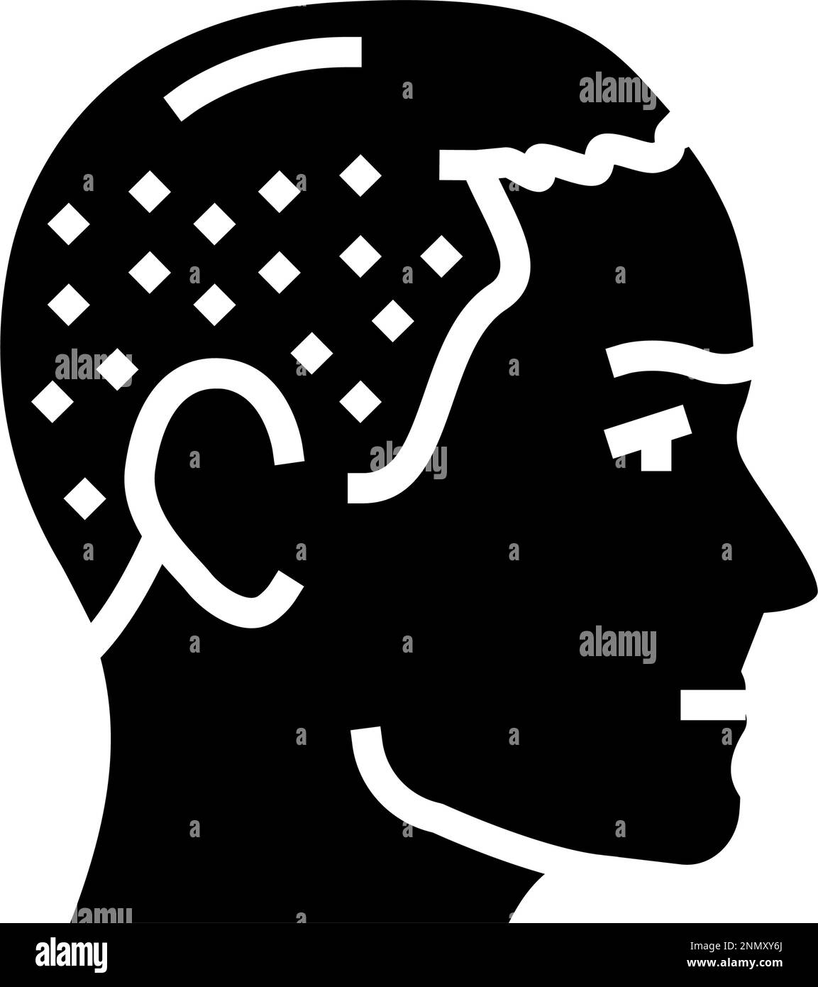 caesar hairstyle male glyph icon vector illustration Stock Vector Image ...