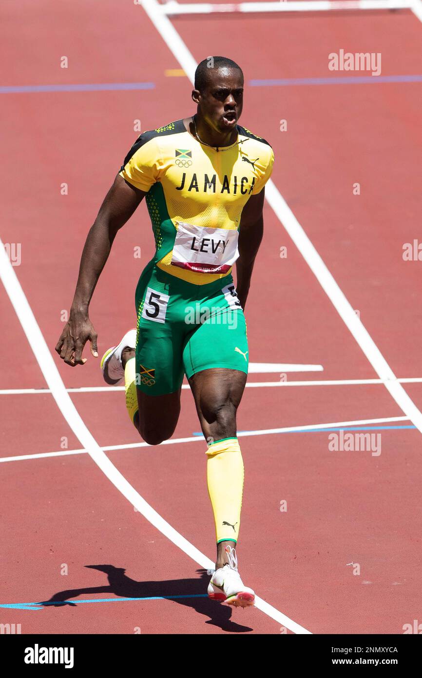 August 05, 2021: Ronald Levy of Jamaica celebrates after winning the ...